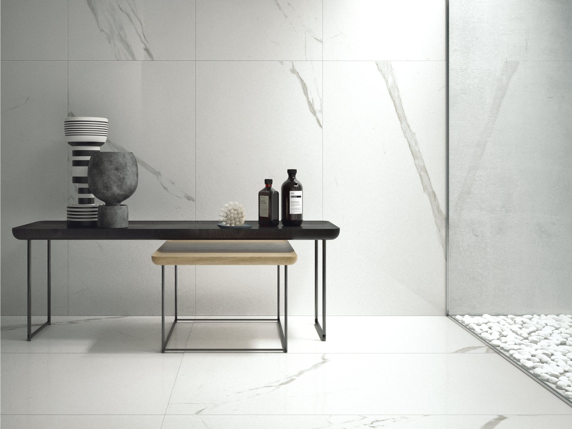 Revestimiento de pared/suelo de gres porcelánico efecto mármol MARMI ...