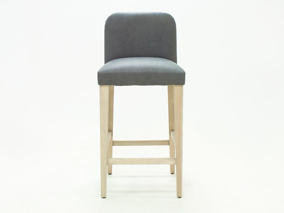 MAURO ORIGINS | Leather stool High leather stool with back with ...