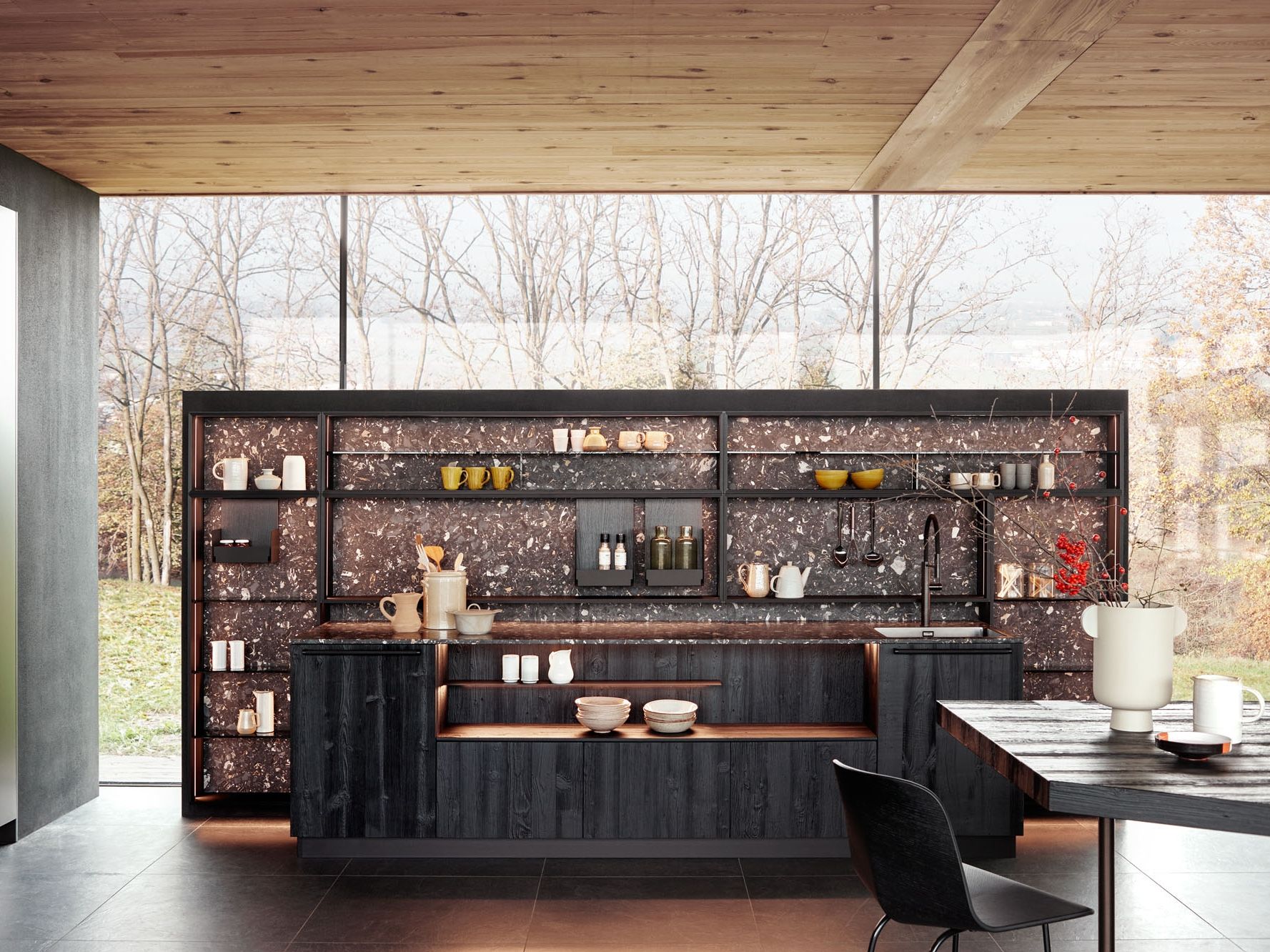 MAXIMA 2.2 - NATURAL SHARING Fitted kitchen with island By Cesar