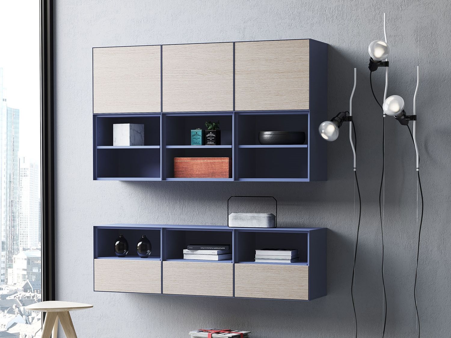 Wall-mounted modular bookcase MBOX By Steelbox by Metalway design ...