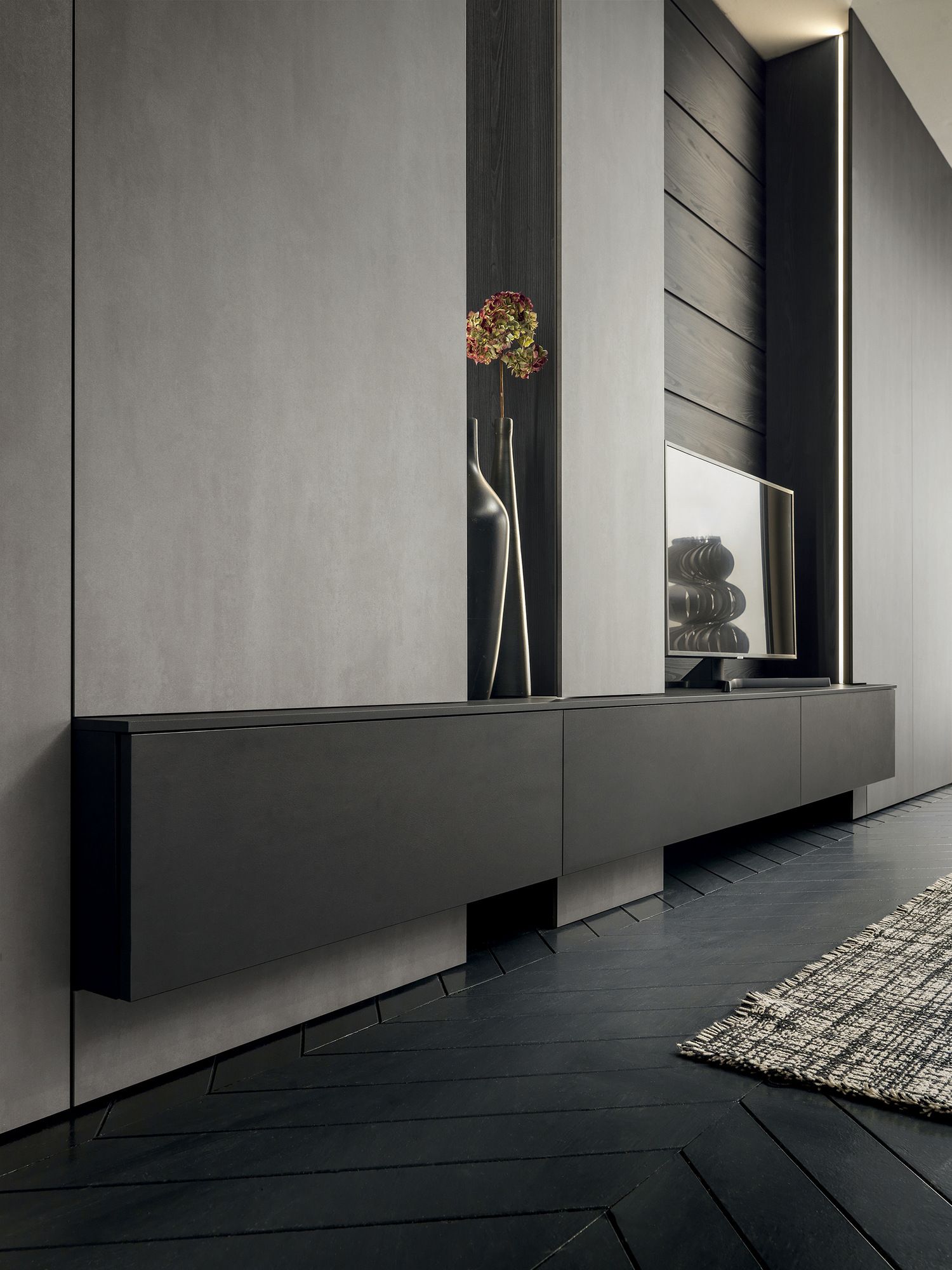 MH6 Wall-mounted milltech TV wall system By MODULNOVA | design Carlo ...