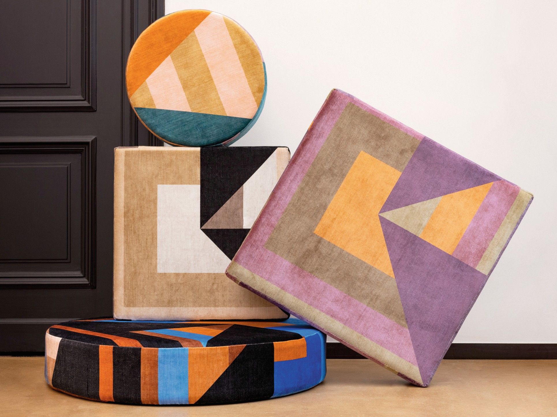 Velvet upholstery fabric with graphic pattern MILANO - ARCHITETTURA ...