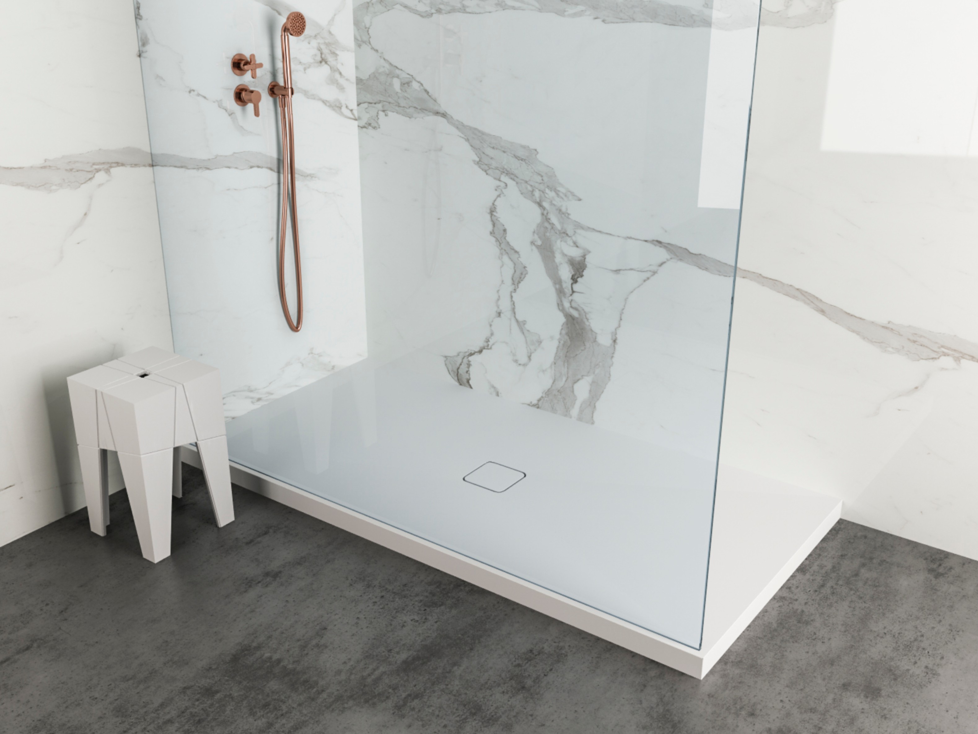 MINIMUM Rectangular Solid Surface shower tray By MOMA Design