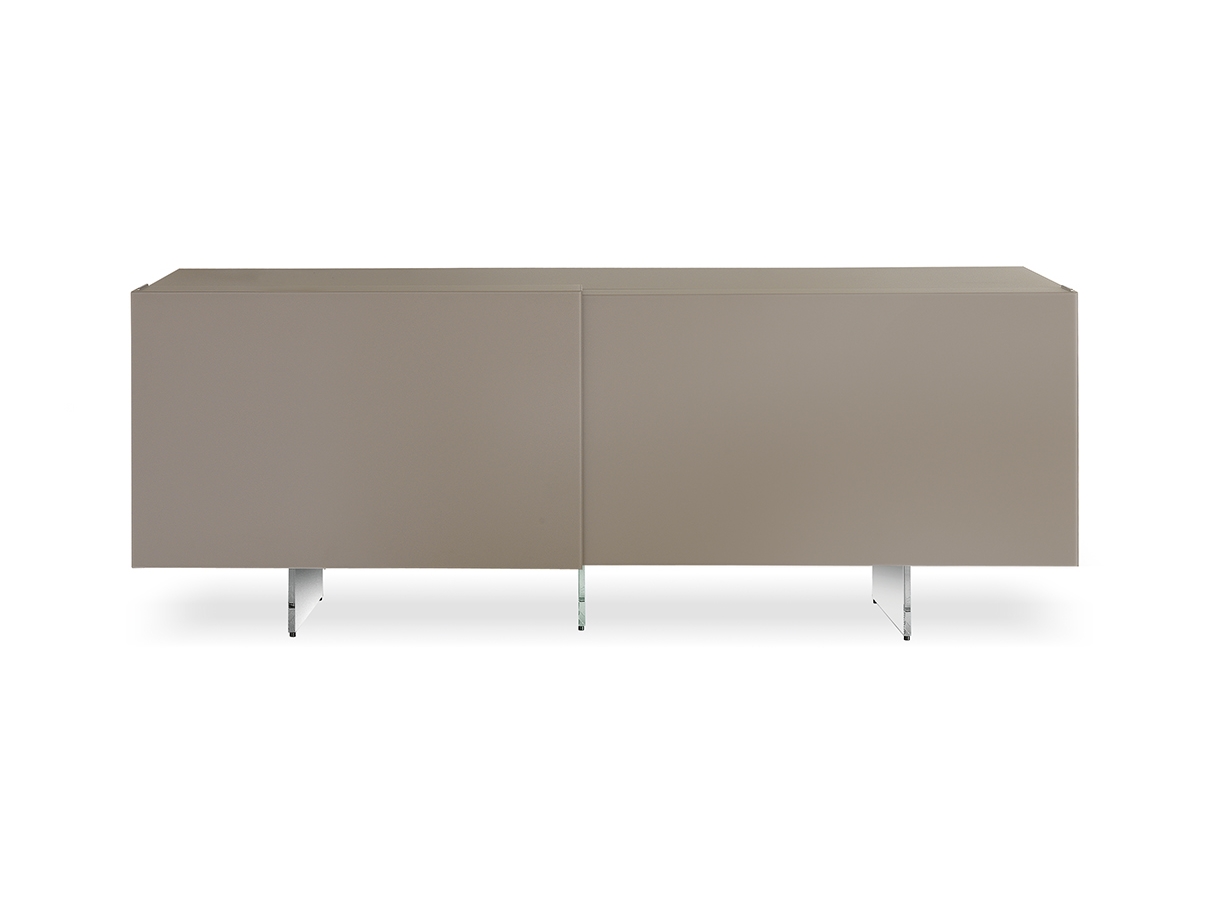 MIRAGE Wood and glass sideboard with sliding doors By Reflex