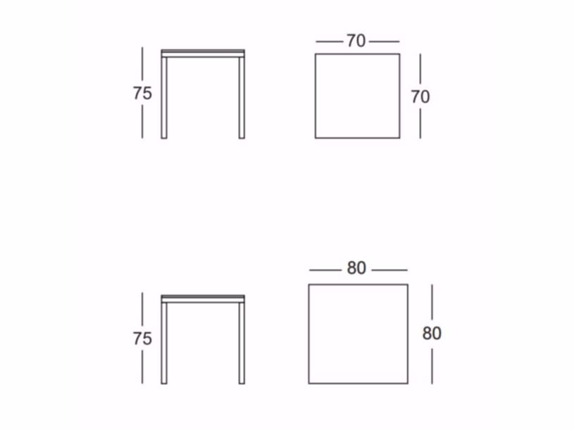 MIRTO | Square table Stackable square powder coated steel table By SCAB ...