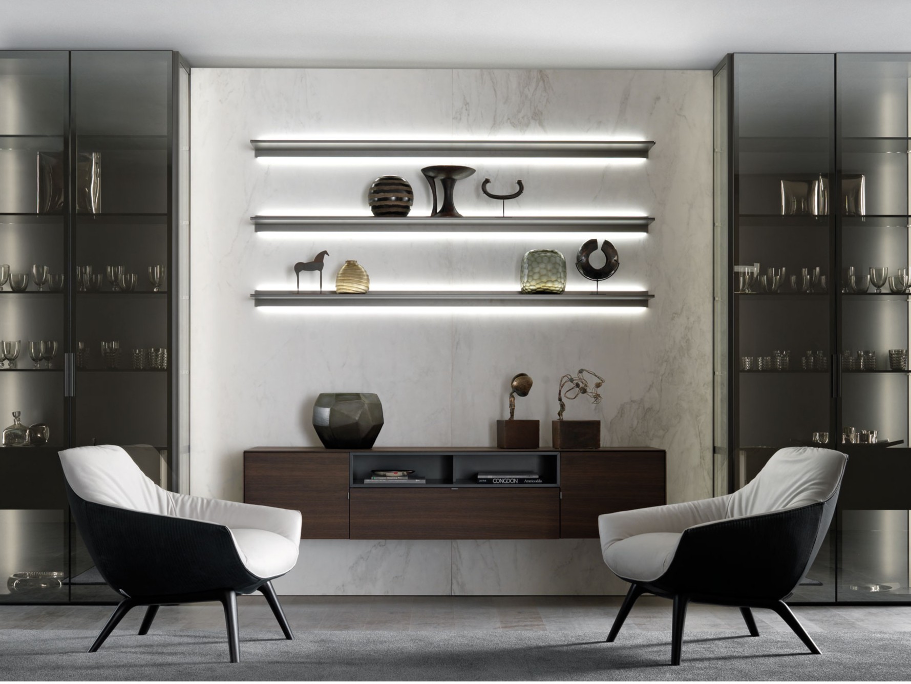 CROSSING | Storage wall with integrated lighting MisuraEmme Collection ...