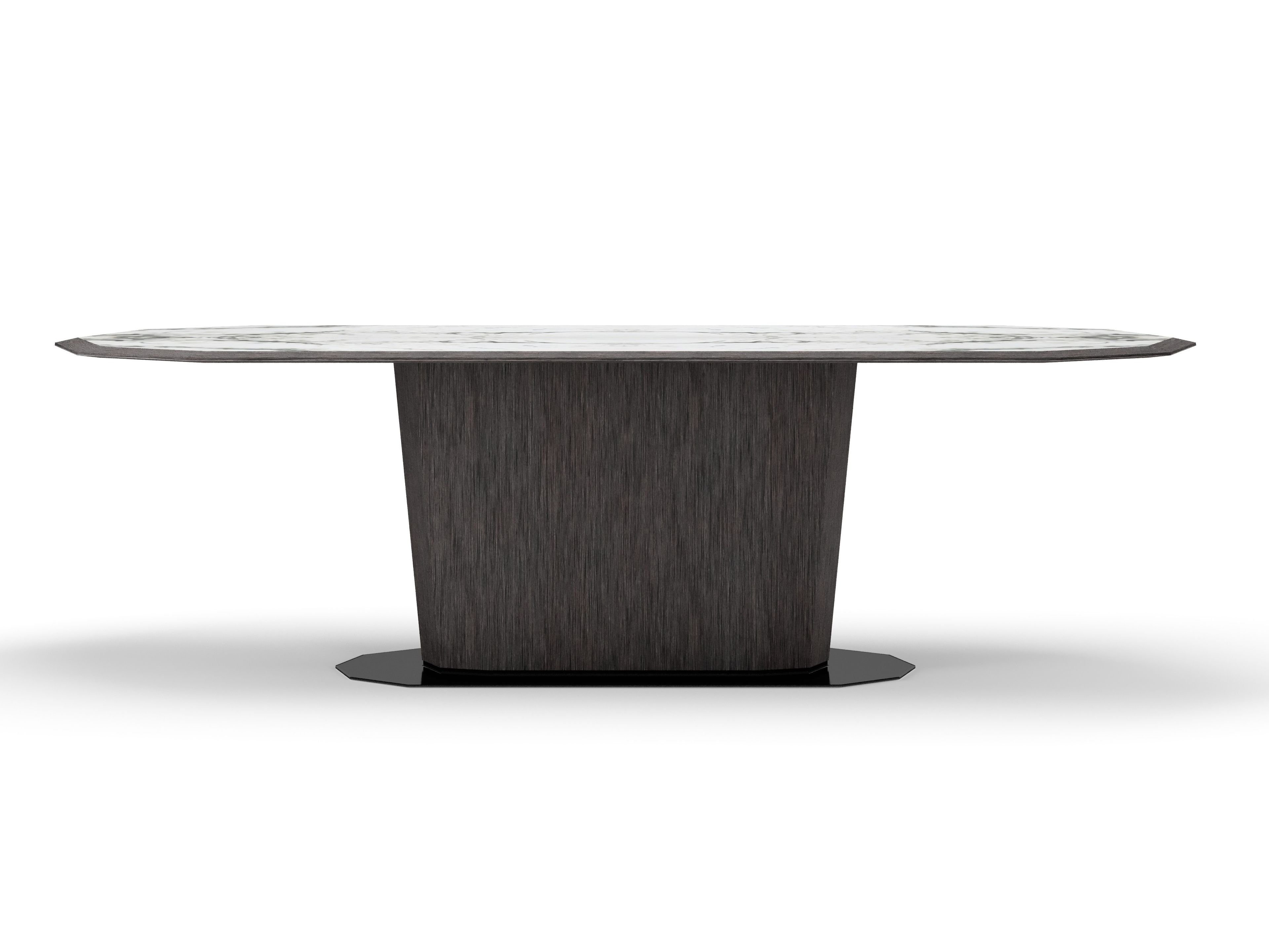 Marble table with veneered wood base MIZAR Supernova Collection By SM ...