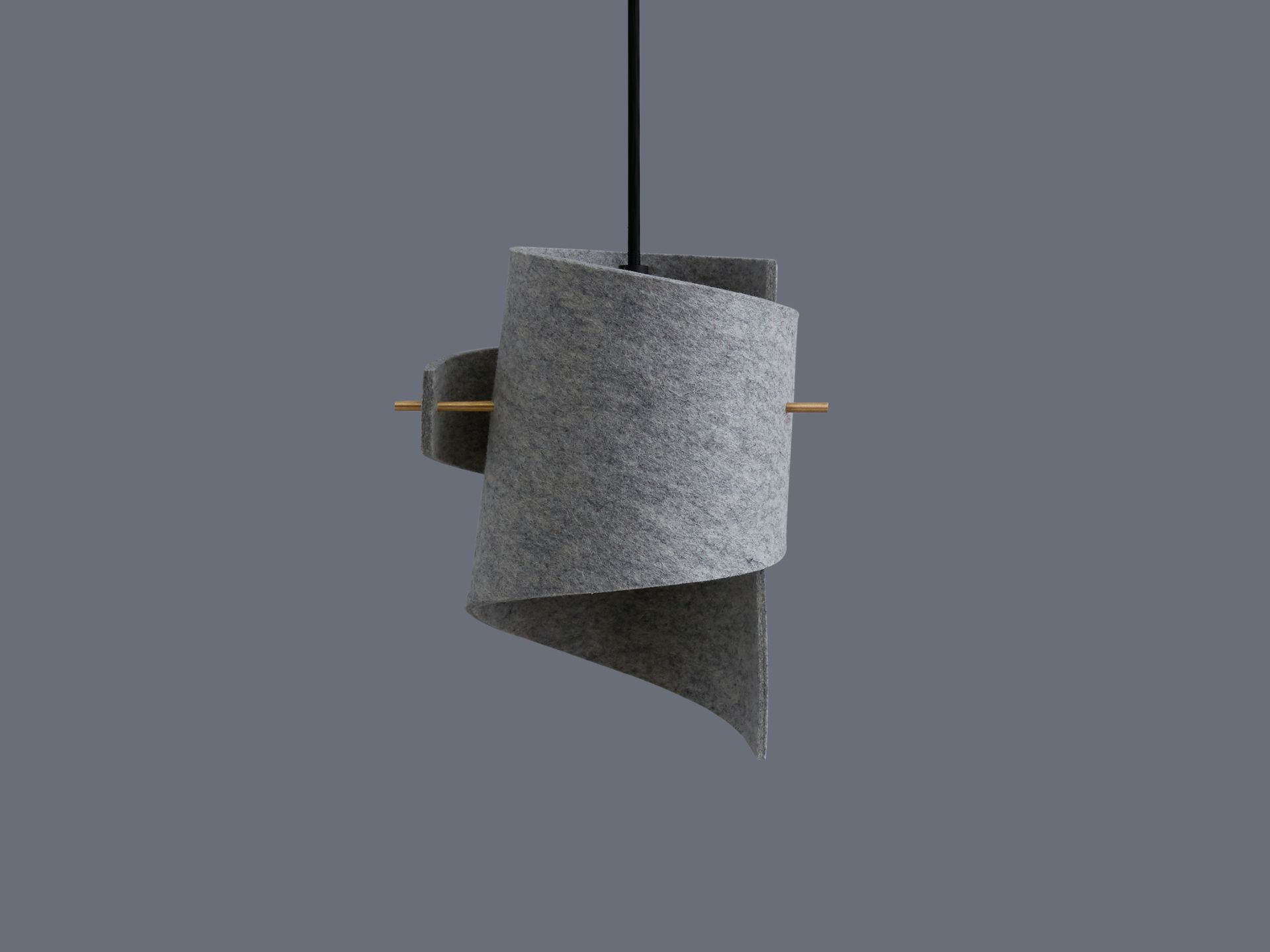LED handmade felt pendant lamp ML01 MINI WOOL FELT LIGHT GREY By moijn ...