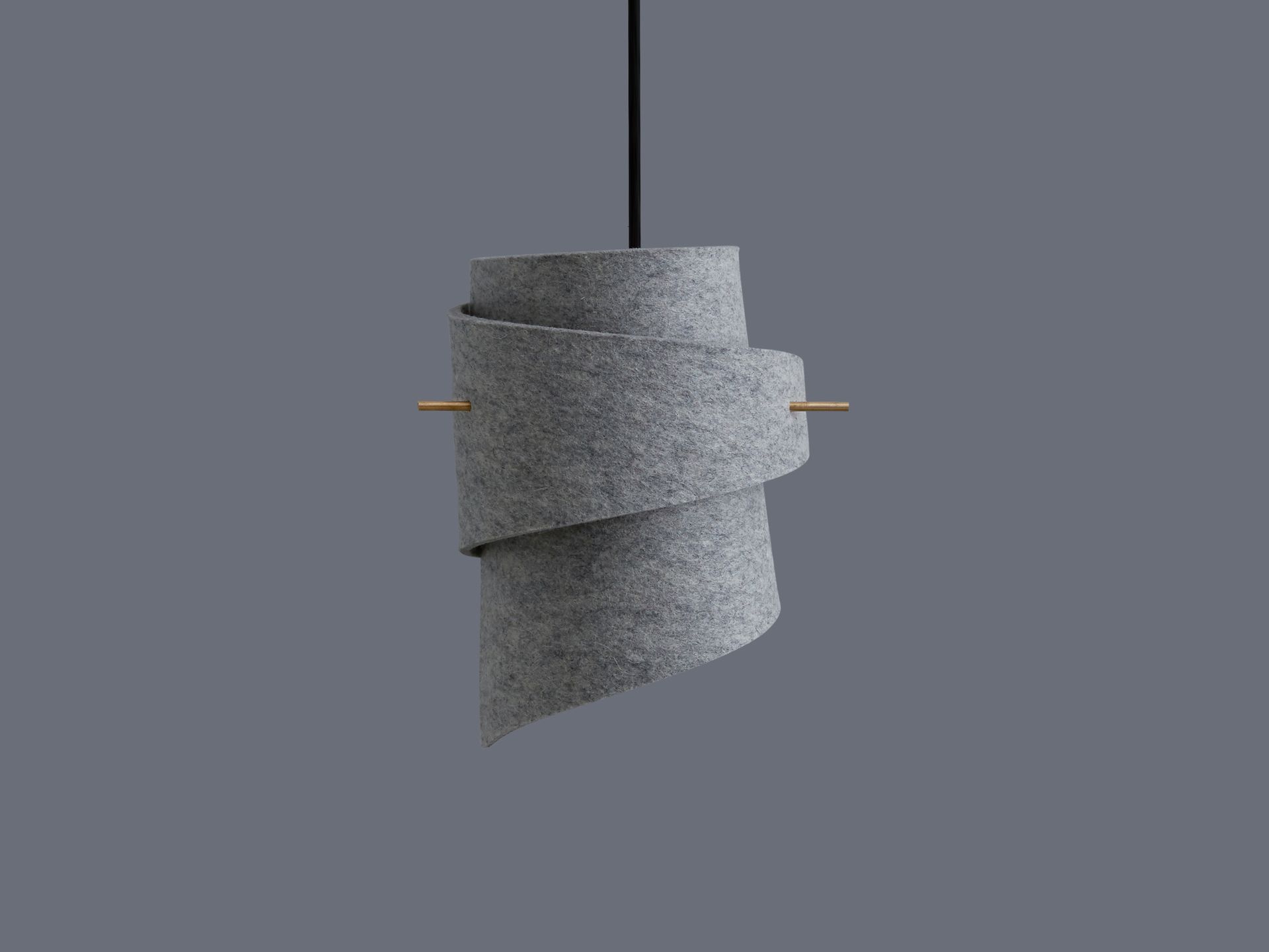 LED handmade felt pendant lamp ML01 MINI WOOL FELT LIGHT GREY By moijn ...