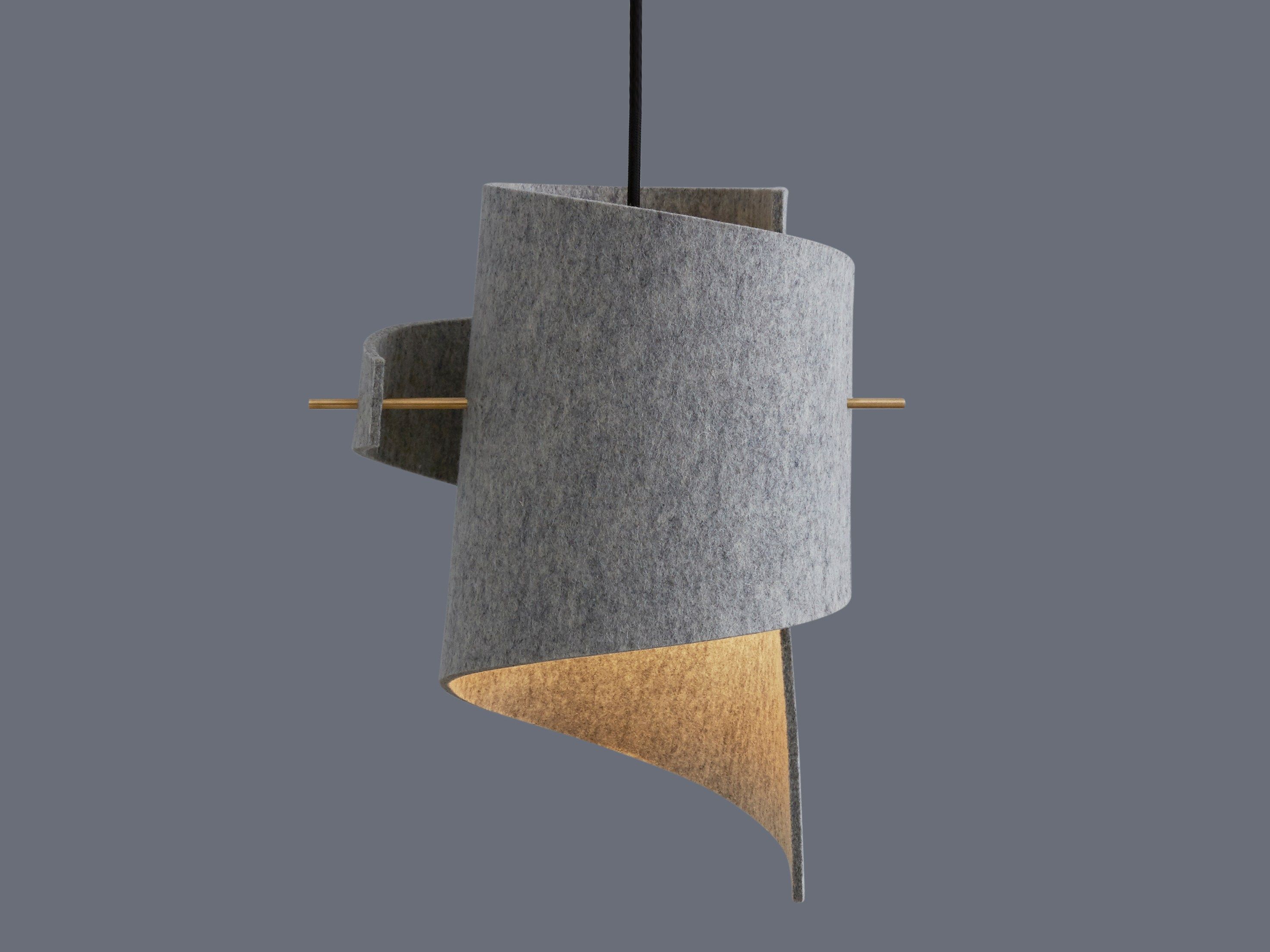 LED handmade felt pendant lamp ML01 ORIGINAL WOOL FELT LIGHT GREY By ...
