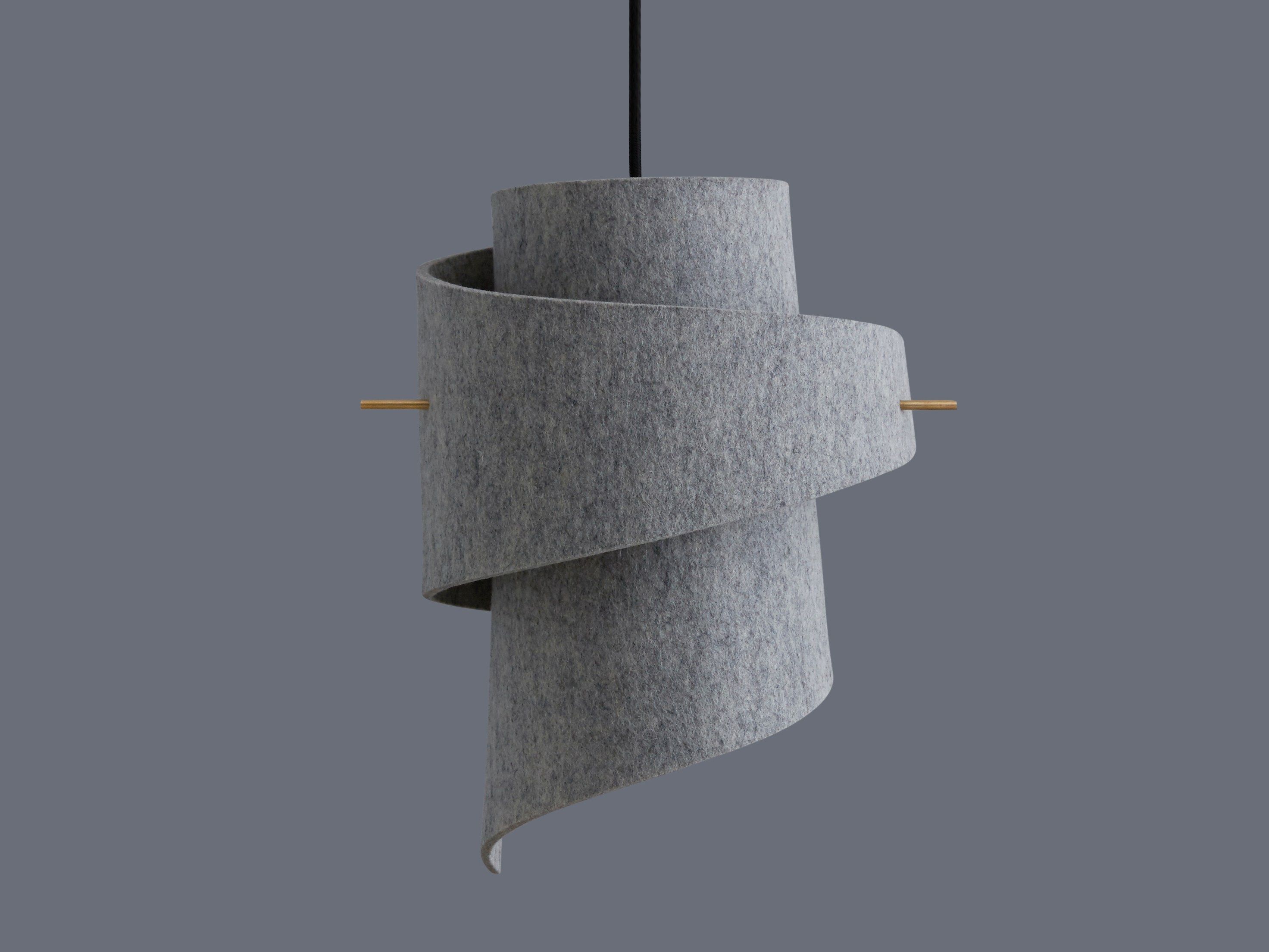 LED handmade felt pendant lamp ML01 ORIGINAL WOOL FELT LIGHT GREY By ...