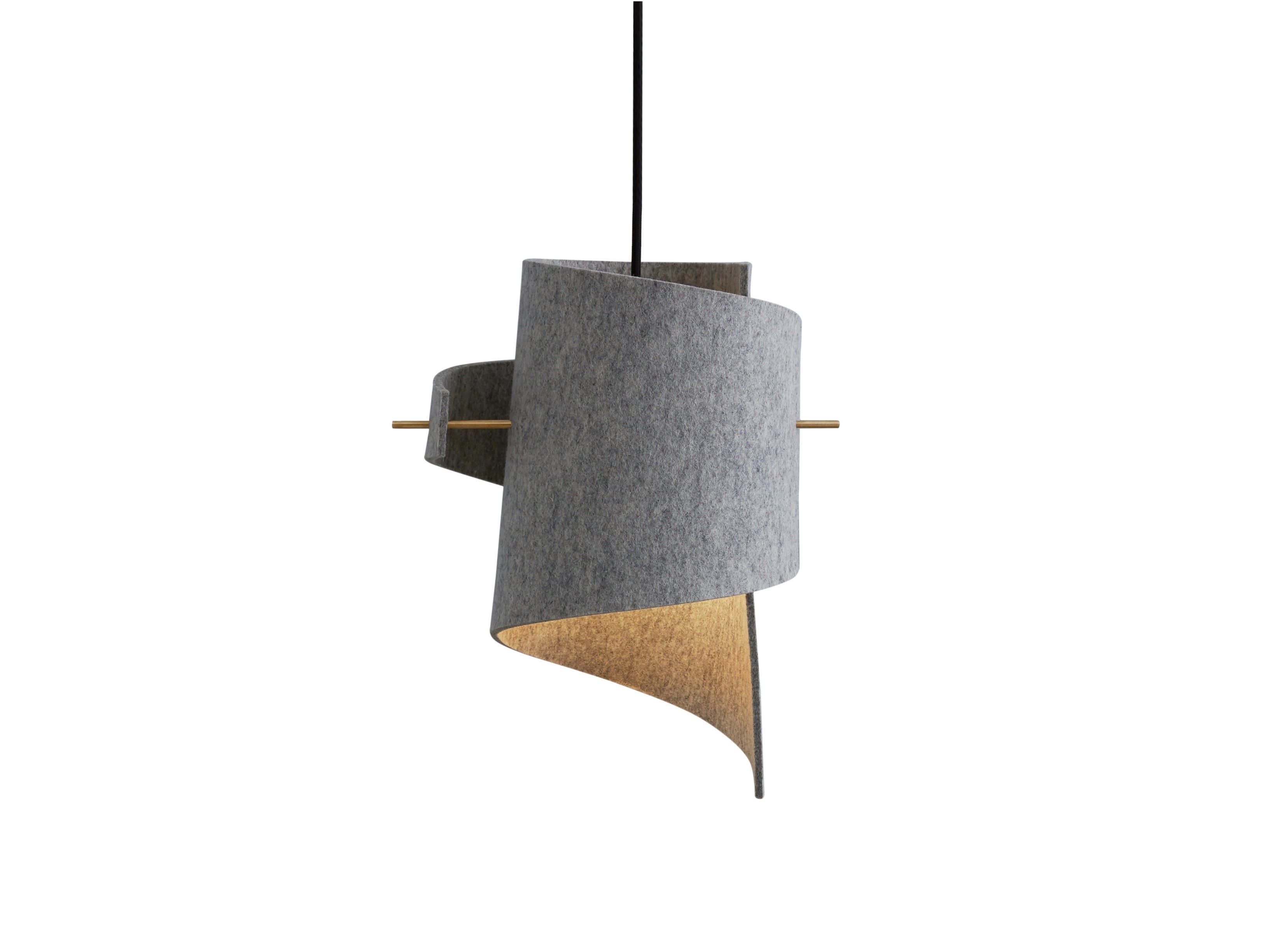 LED handmade felt pendant lamp ML01 ORIGINAL WOOL FELT LIGHT GREY By ...