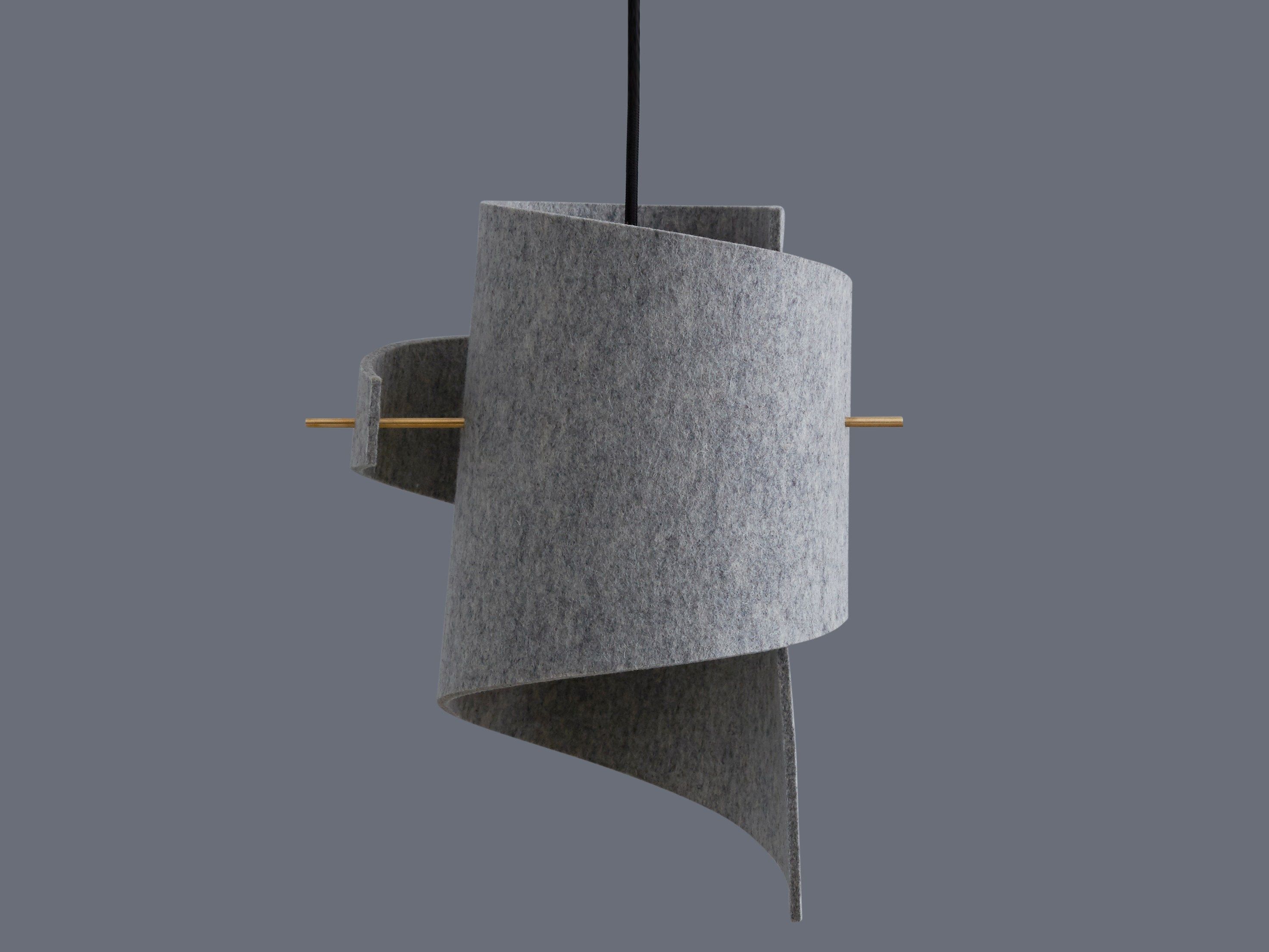 LED handmade felt pendant lamp ML01 ORIGINAL WOOL FELT LIGHT GREY By ...