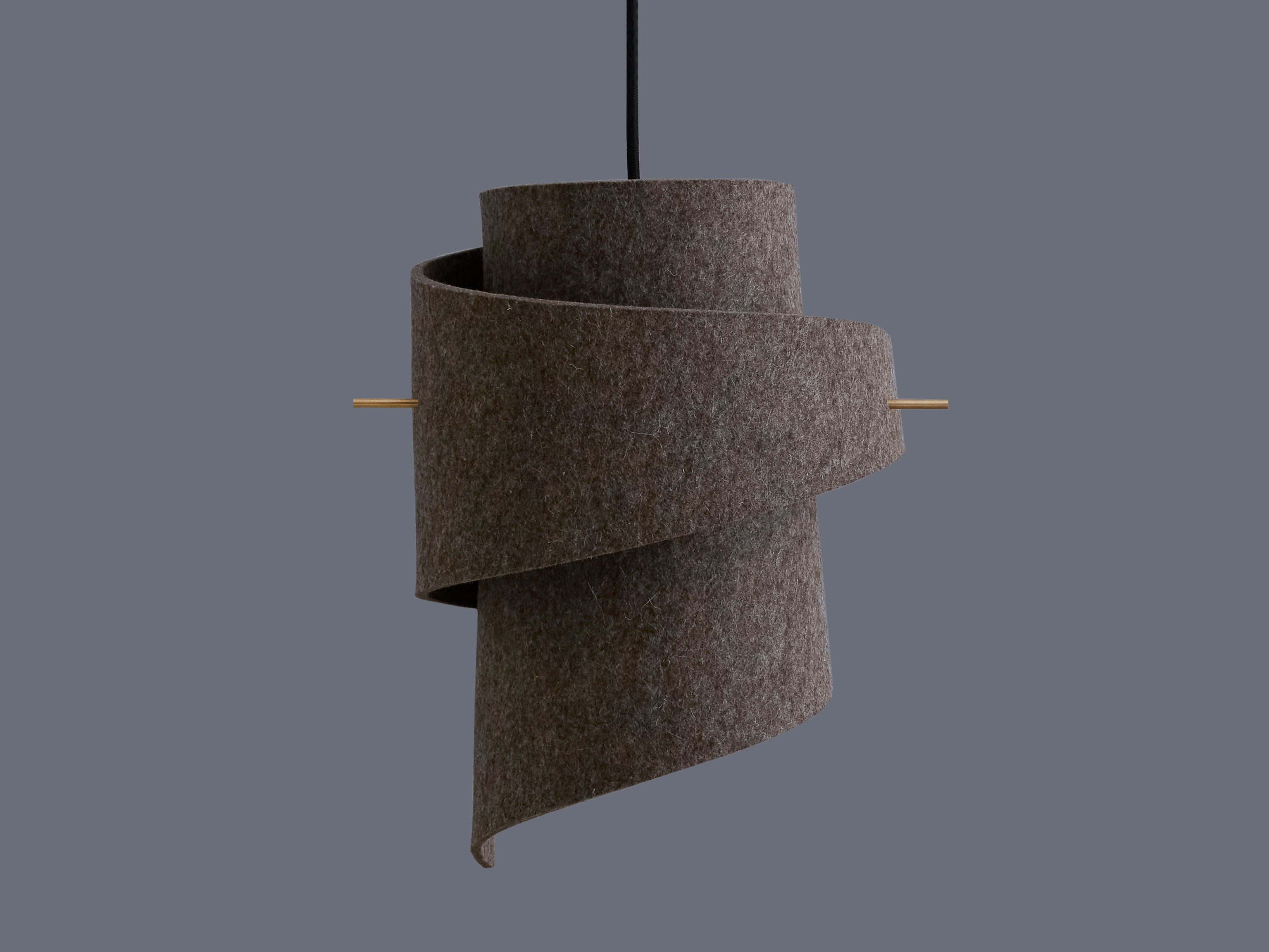 LED handmade felt pendant lamp ML01 ORIGINAL WOOL FELT GREYBROWN By ...