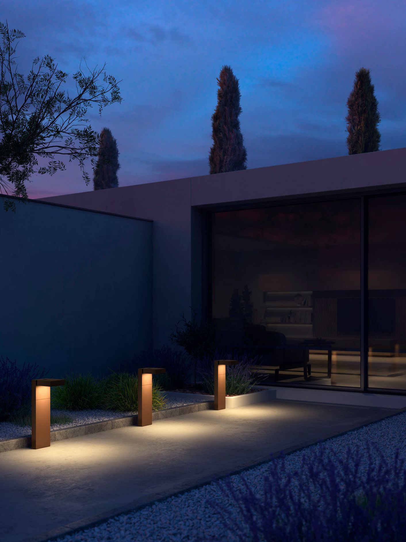 LED aluminium bollard light MODIS 500 By LedsC4 design Luca Turrini