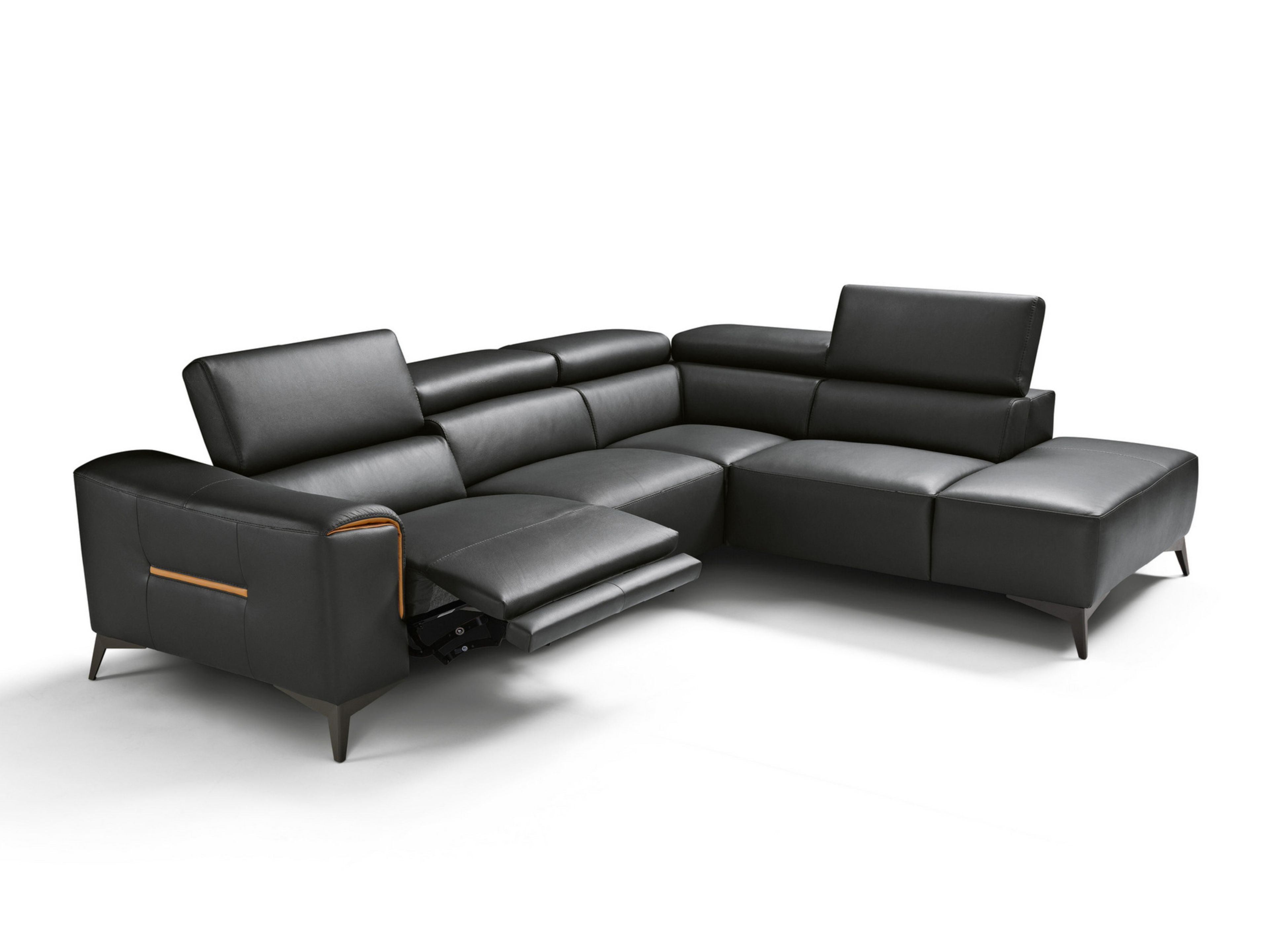 Sectional recliner leather sofa MOMA By Max Divani
