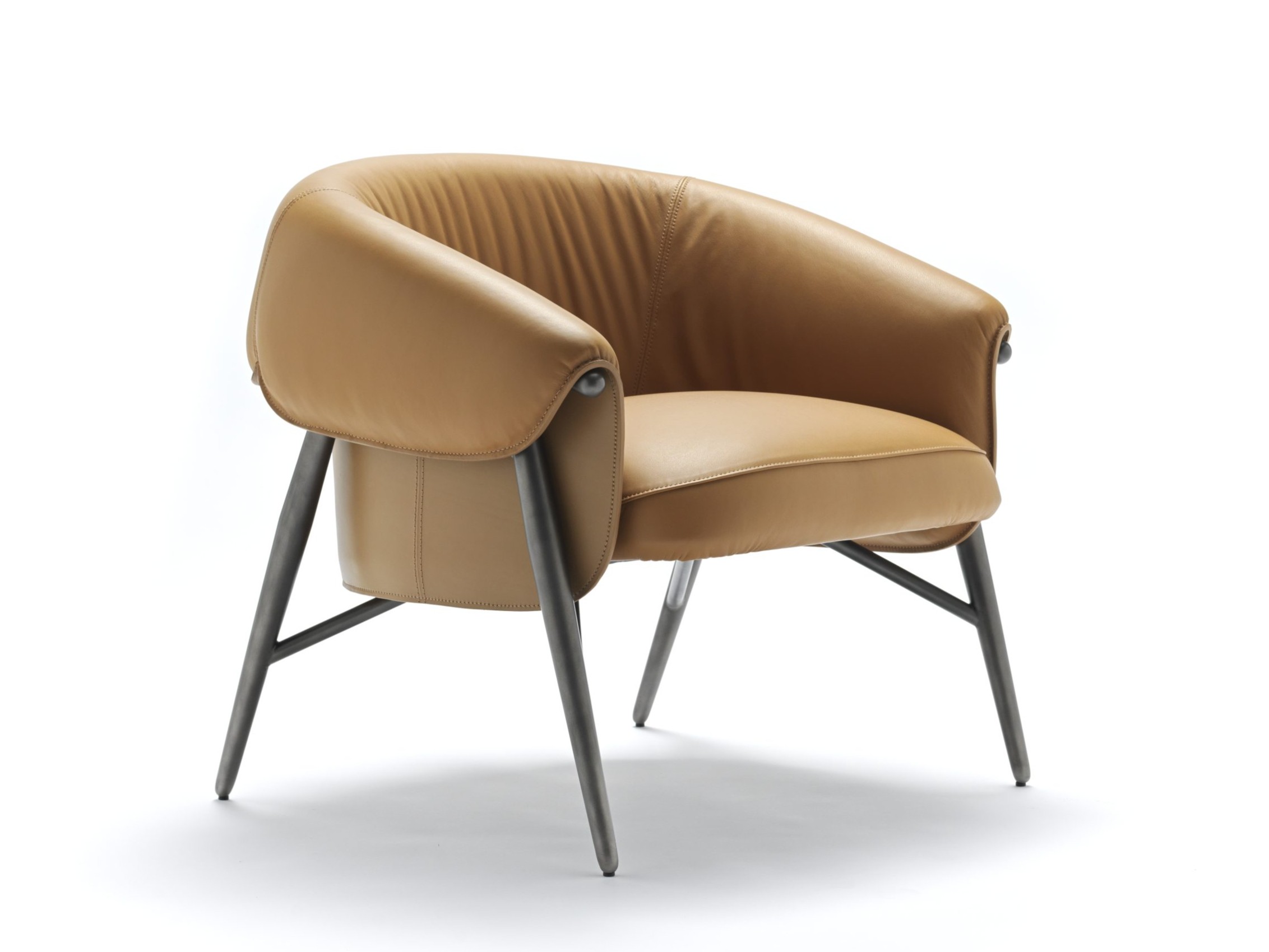 MONTGOMERY | Armchair Tanned leather armchair with armrests By fasem