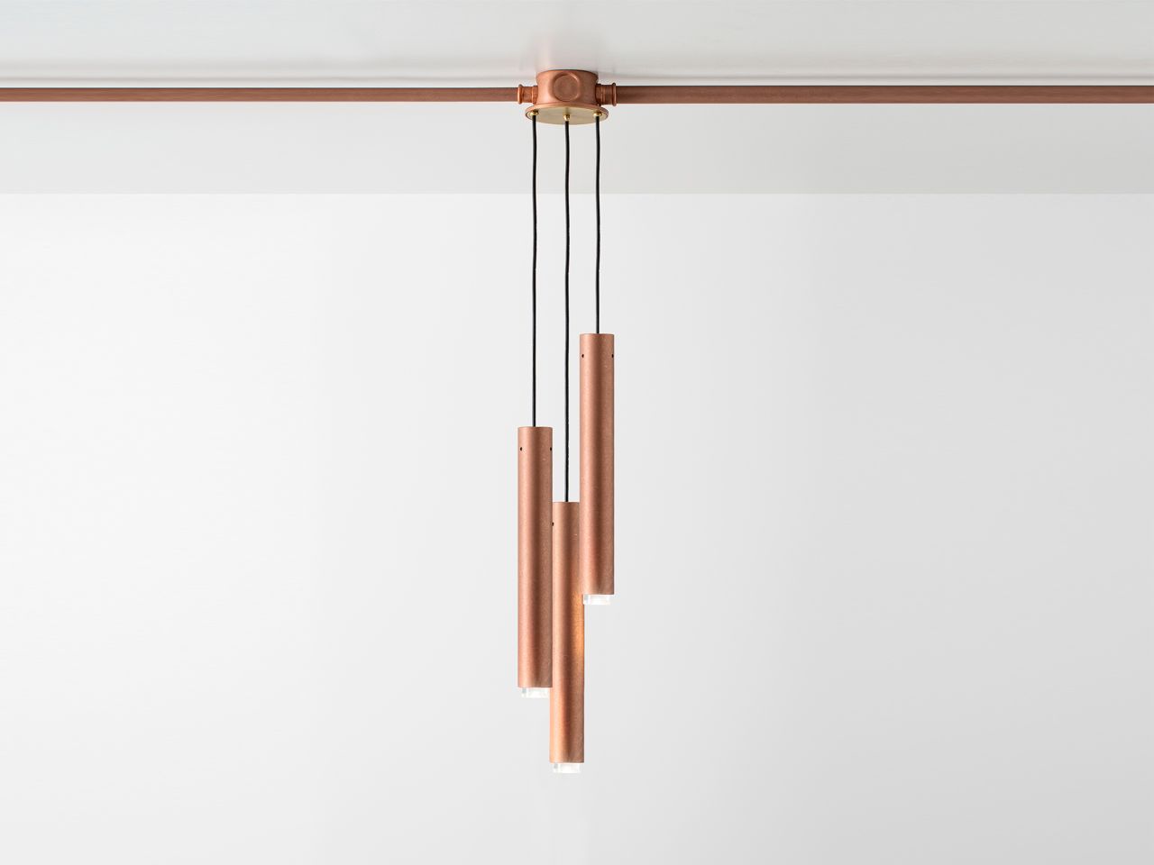 MULTIBOX SYSTEM LED copper pendant lamp By Aldo Bernardi