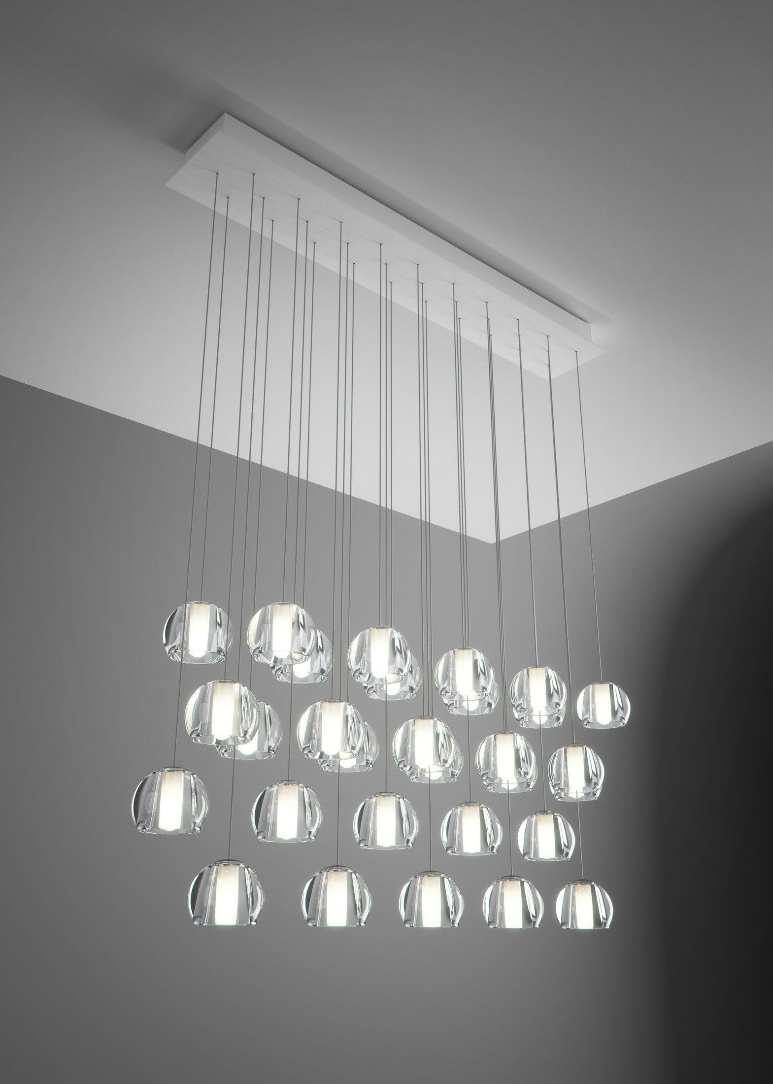 Direct light crystal pendant lamp MULTISPOT BELUGA | Pendant lamp ...