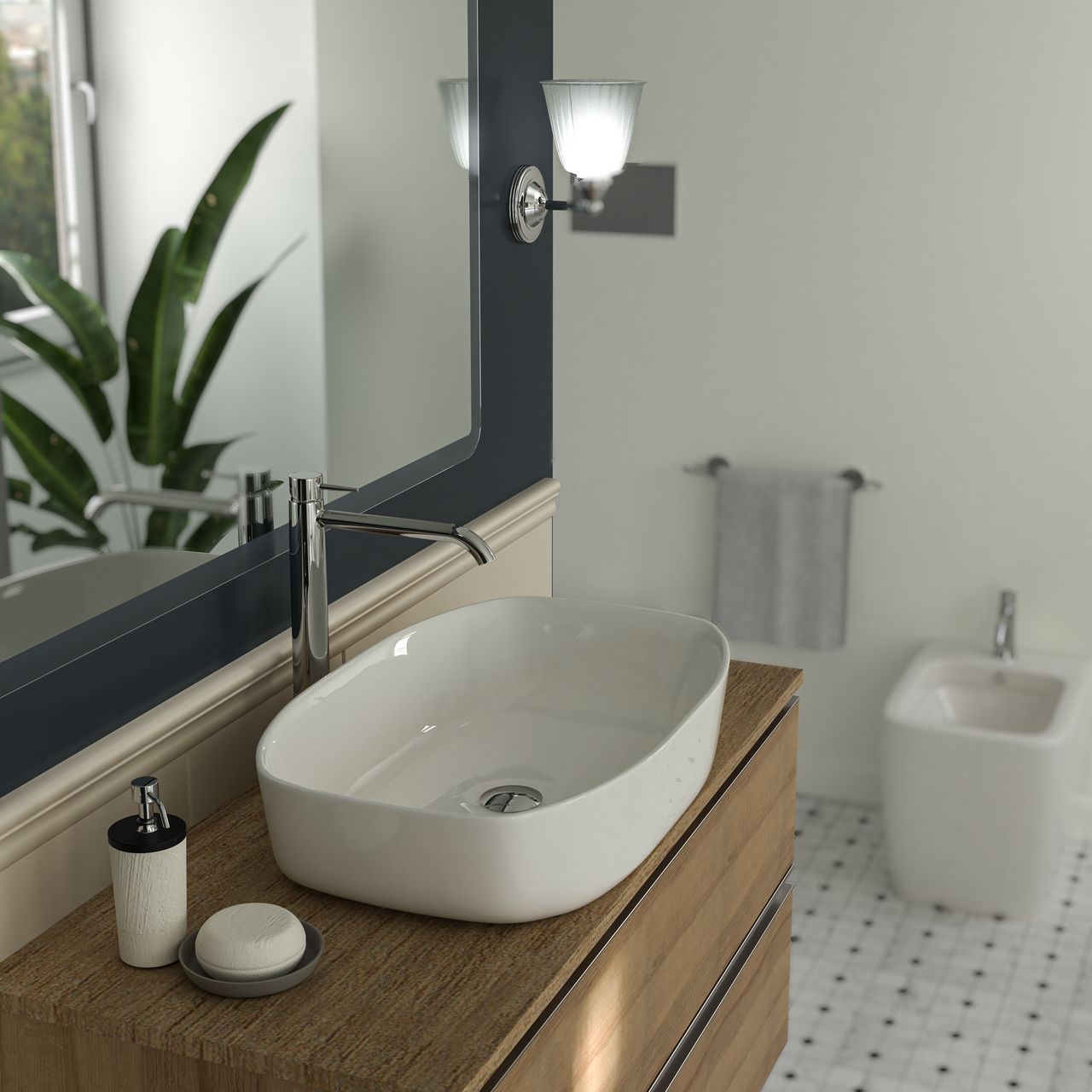 MUSA | Countertop washbasin Countertop rectangular ceramic washbasin By ...