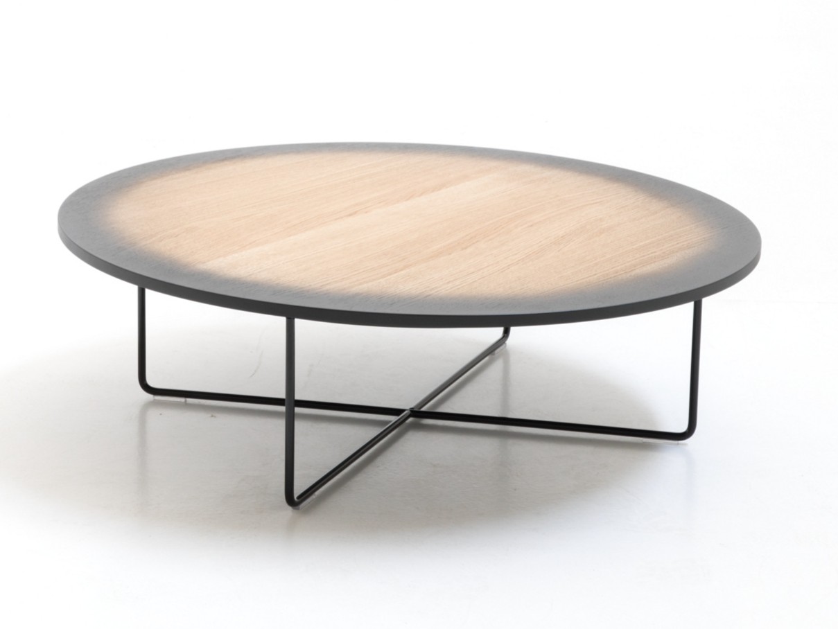 Round wood veneer coffee table MY GRADIENT My Moon My Mirror Collection ...