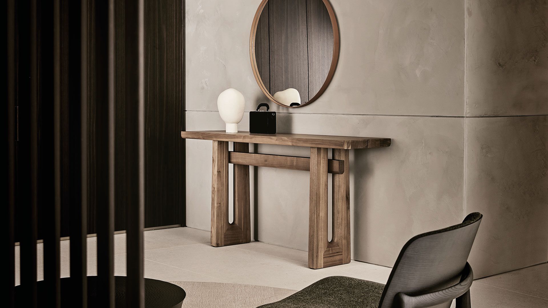 NARA Console rectangulaire en bois By Poliform | design Jean-Marie Massaud