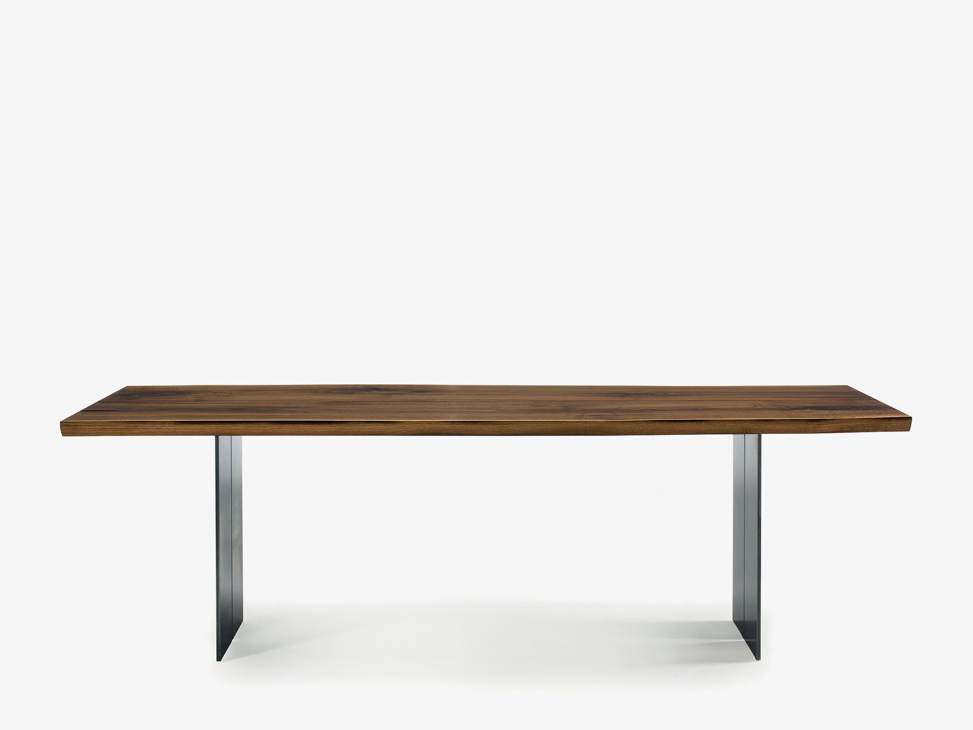 NATURA PLANK Rectangular table with solid wood top and iron base By ...