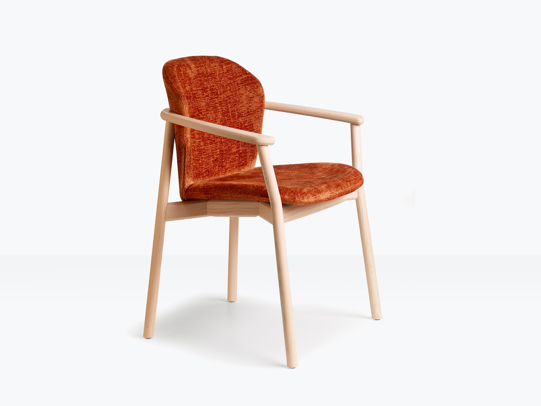 NATURAL FINN Upholstered fabric chair with armrests By SCAB DESIGN