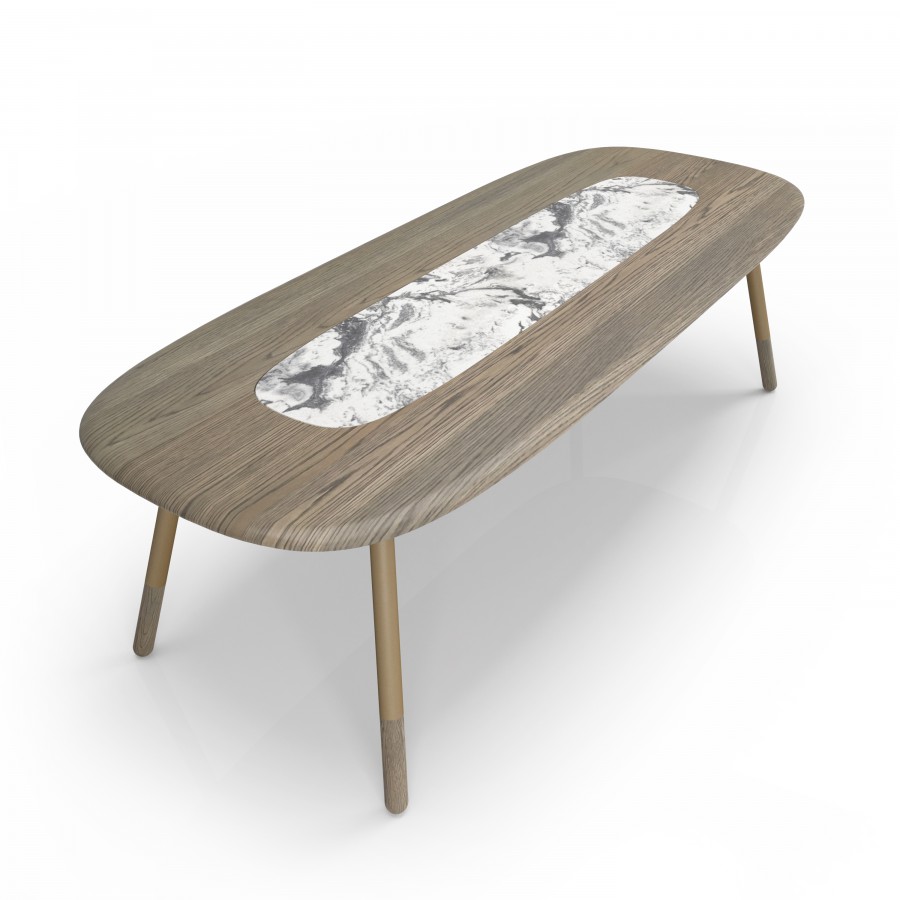 KOVAL Rectangular oak and natural stone dining table By Huppé | design ...