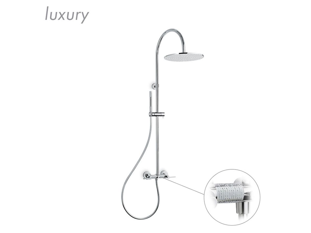BLINK CHIC Wall-mounted shower panel with overhead shower By newform