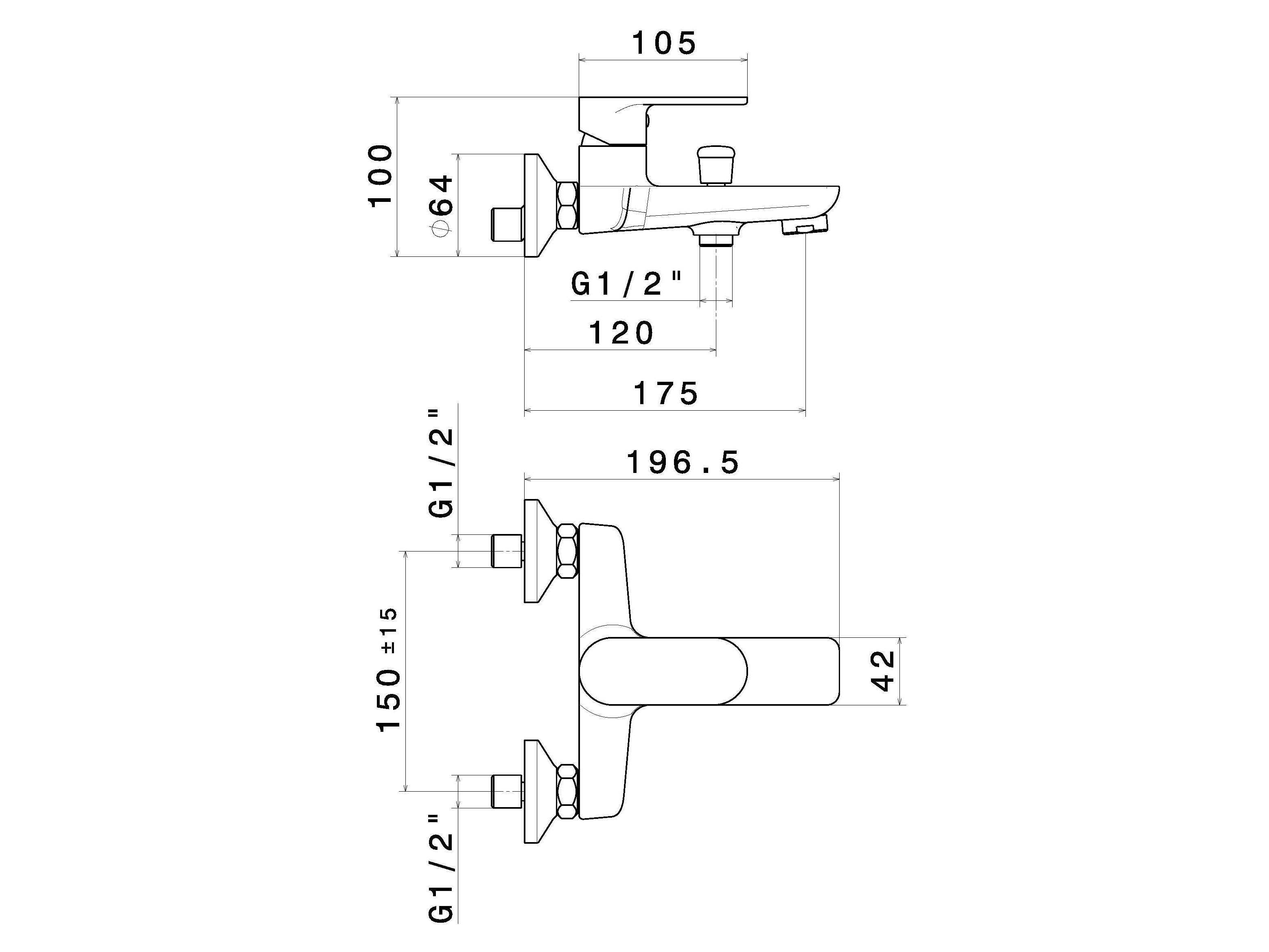 EXTRO 69340 Miscelatore per vasca monocomando a muro con deviatore By ...