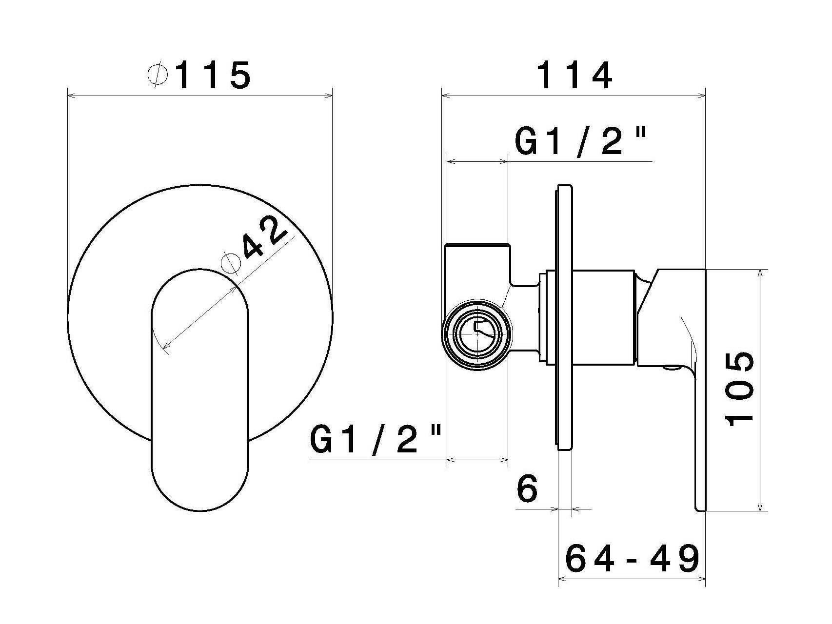 EXTRO Single handle Recessed shower mixer By newform