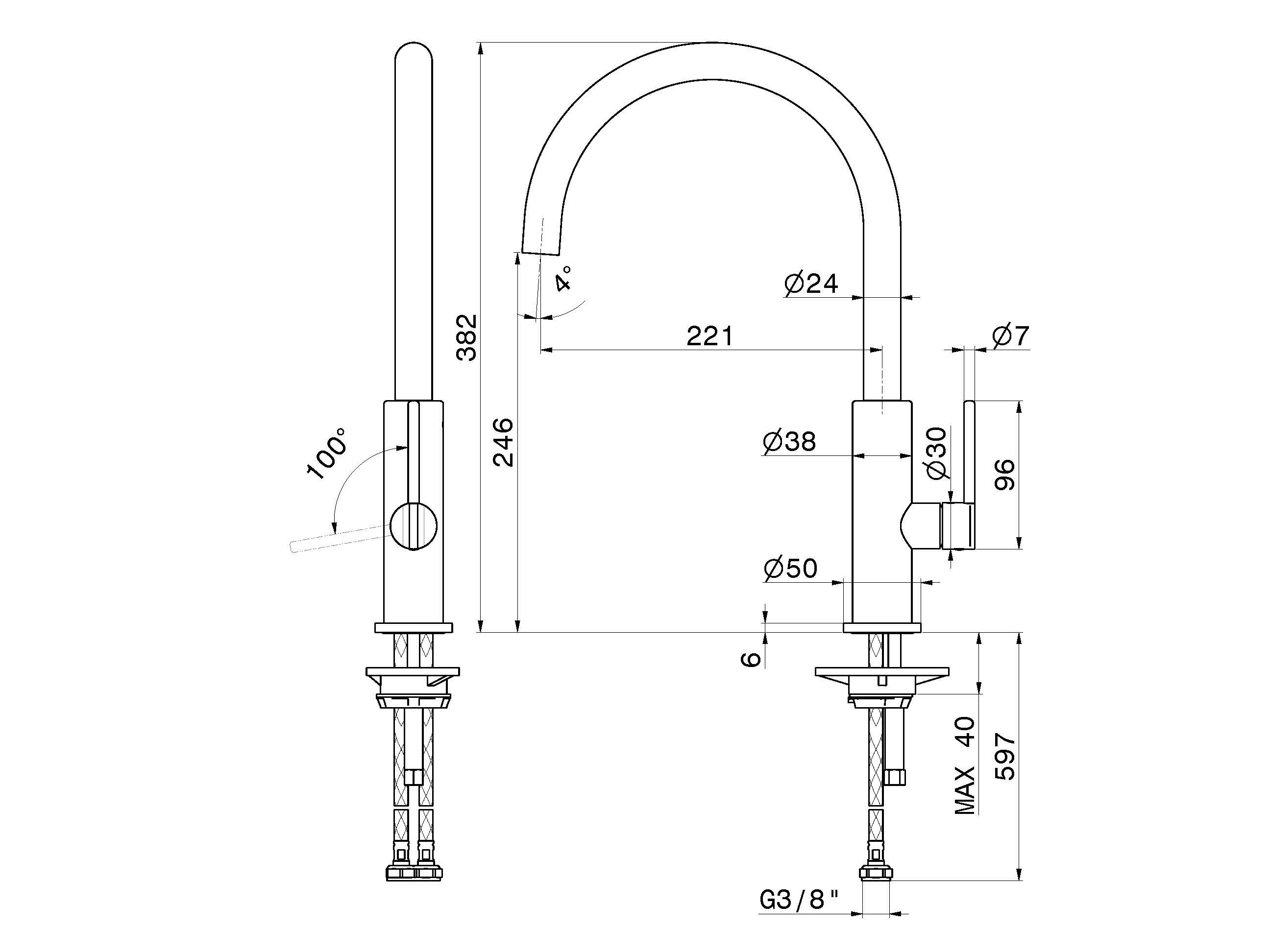 KONBU 72525 Single handle countertop kitchen mixer tap with spray By ...