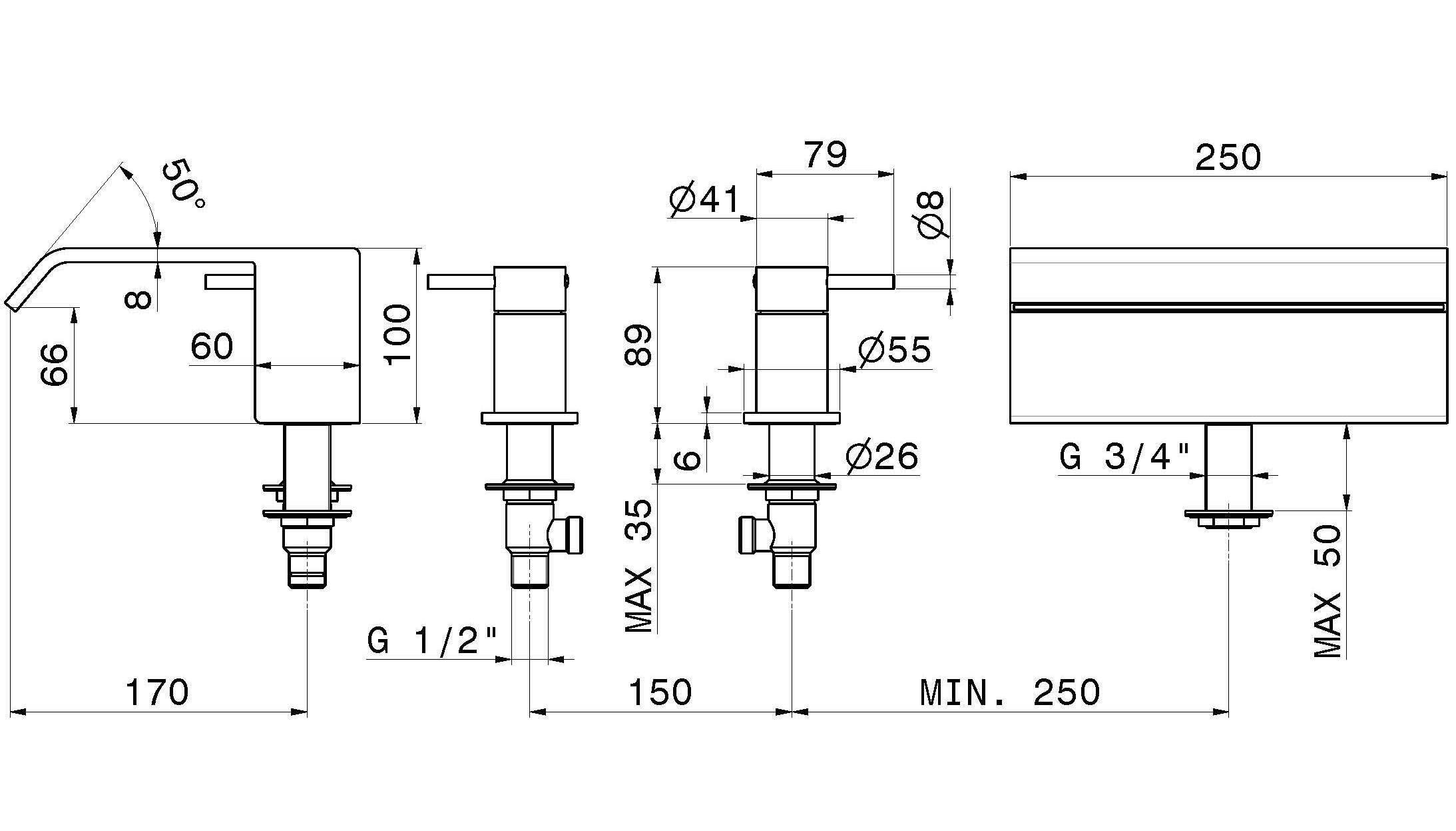 CASCATE 70032 Rubinetto per vasca By newform