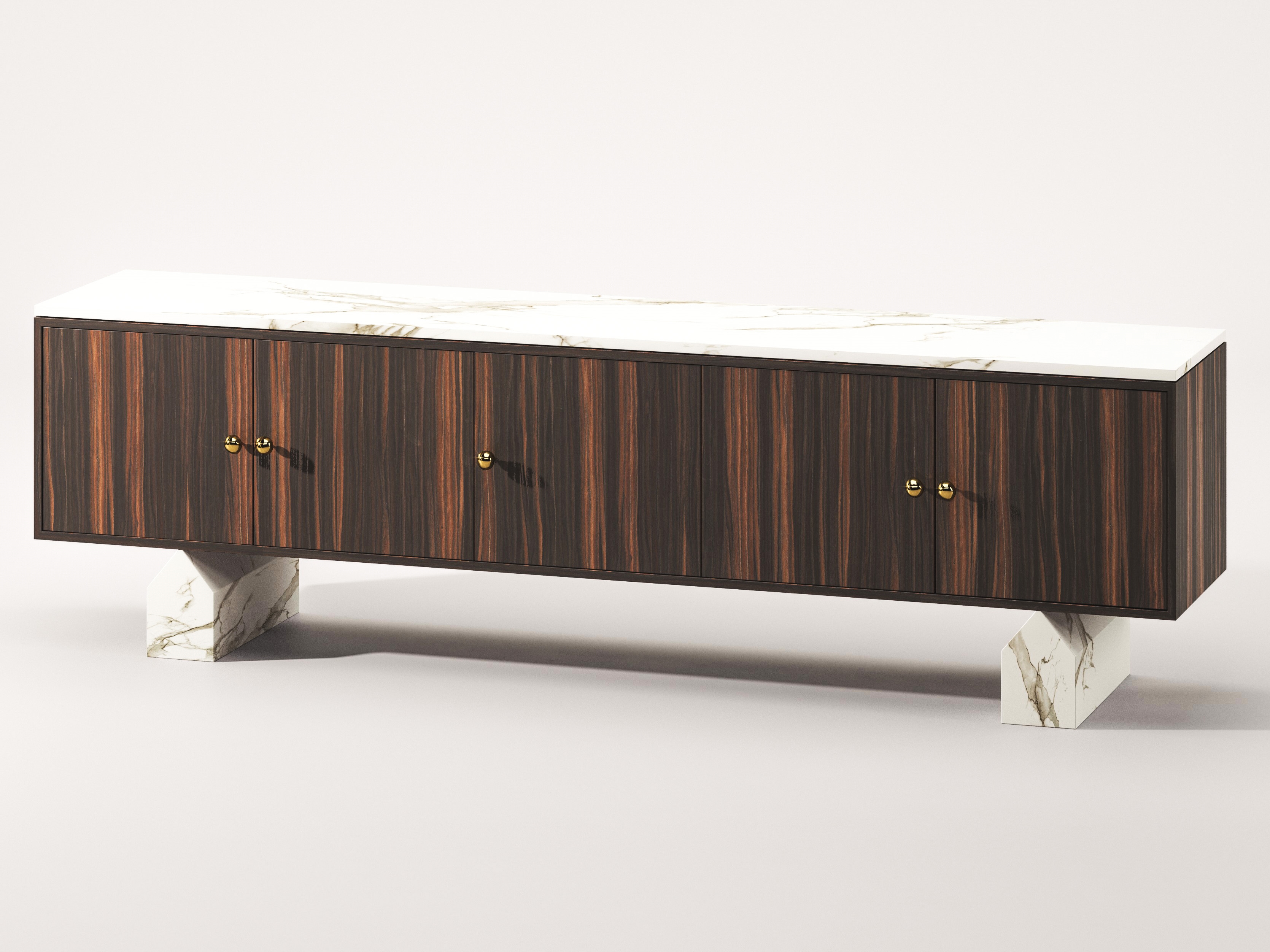 NILDE Rosewood and Calacatta marble sideboard By Falsasquadra | design ...