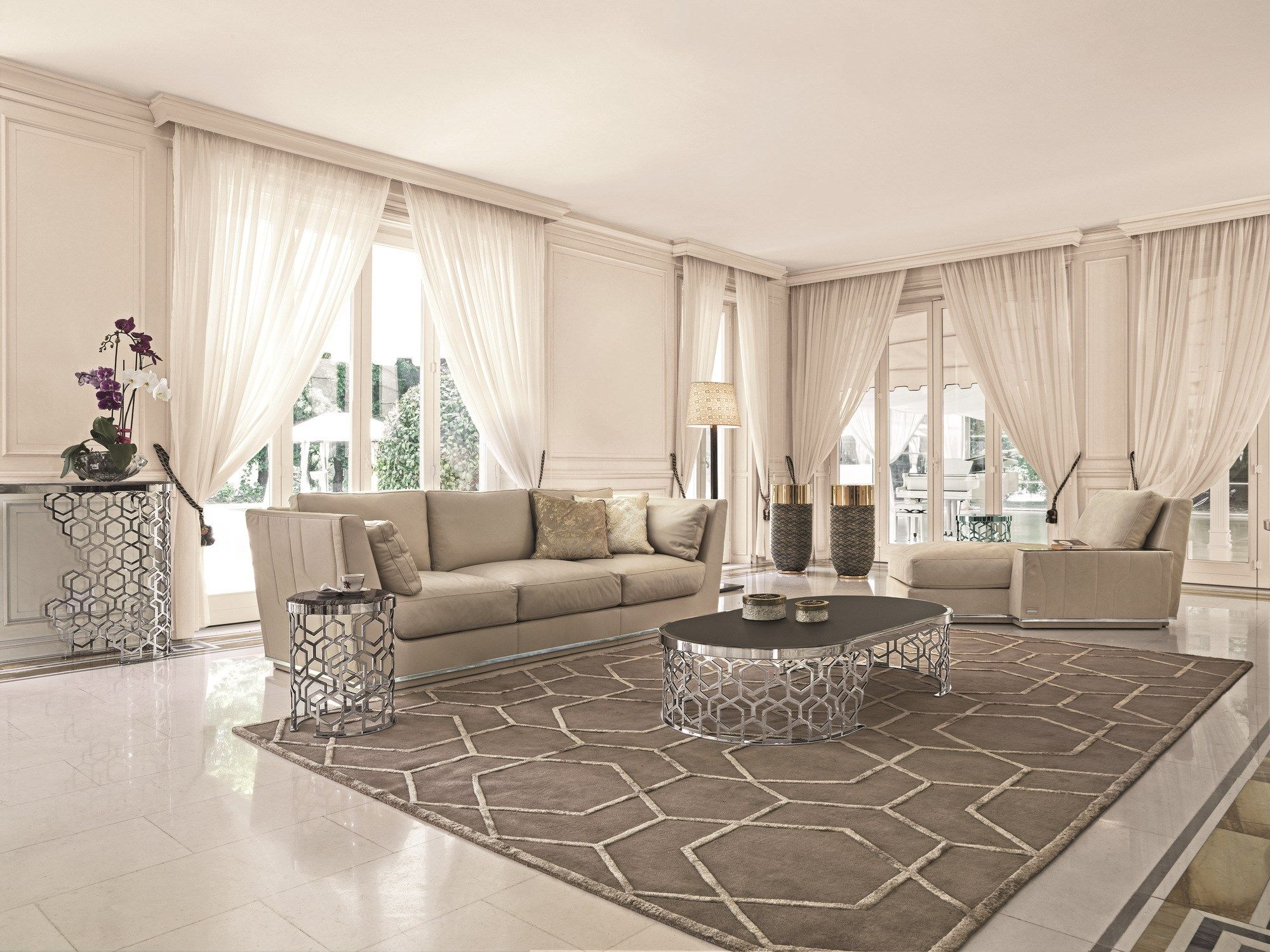 NOBU | Leather sofa Loveluxe Collection By Longhi design Giuseppe Iasparra