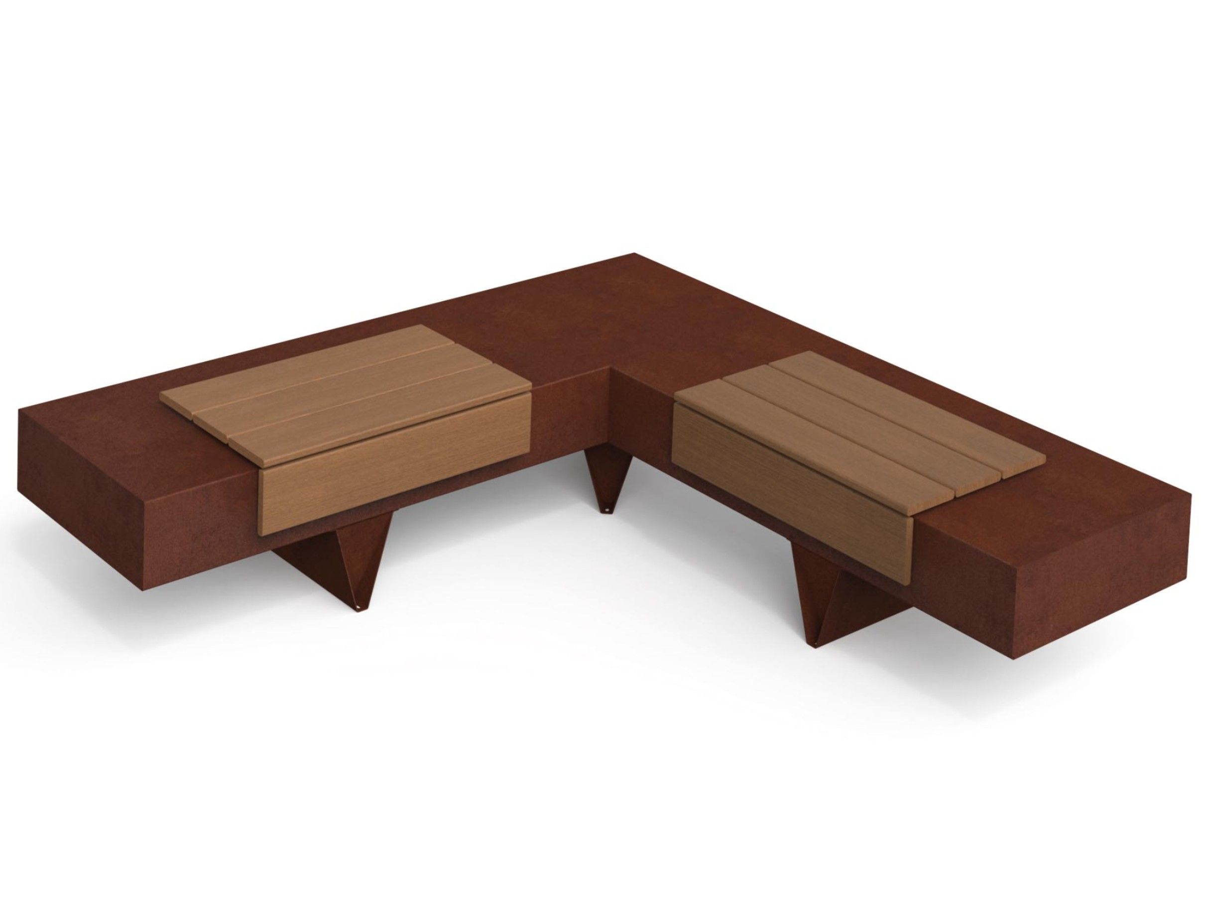 Contemporary style Modular backless Corten™ bench NORSE AE | AI By ...