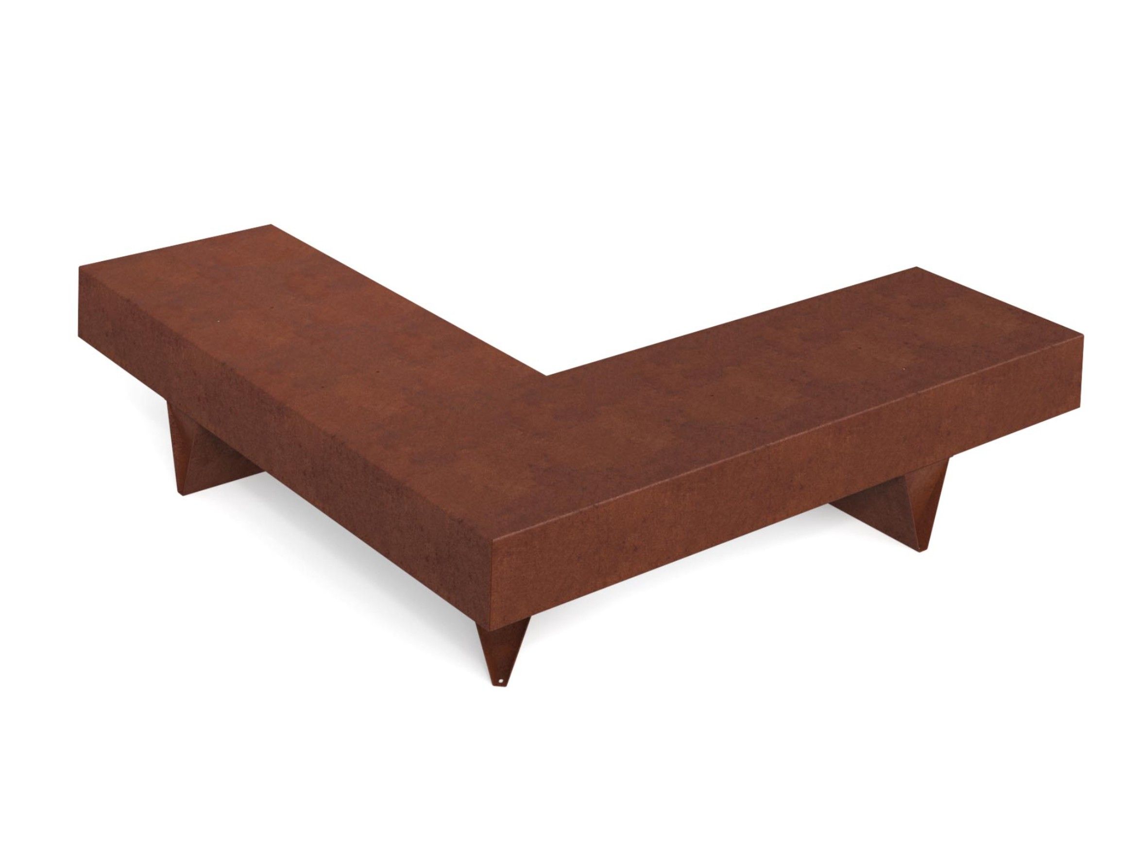 NORSE AE / AI Modular backless Corten™ bench By Metalco