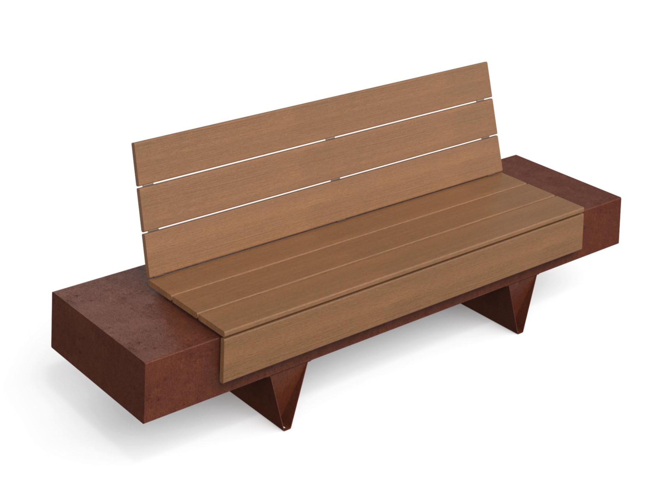 Panchina modulare in acciaio Corten™ con schienale NORSE LWS By Metalco ...