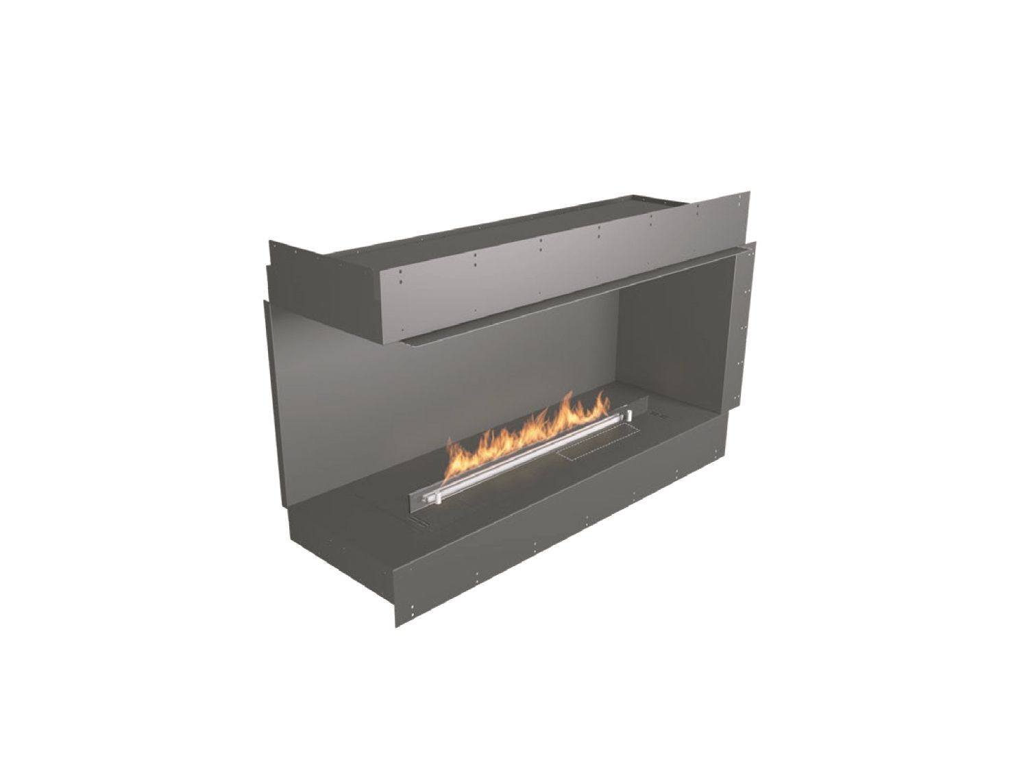 Corner built-in bioethanol firebox NZ48F Left-Corner Firebox NetZero ...