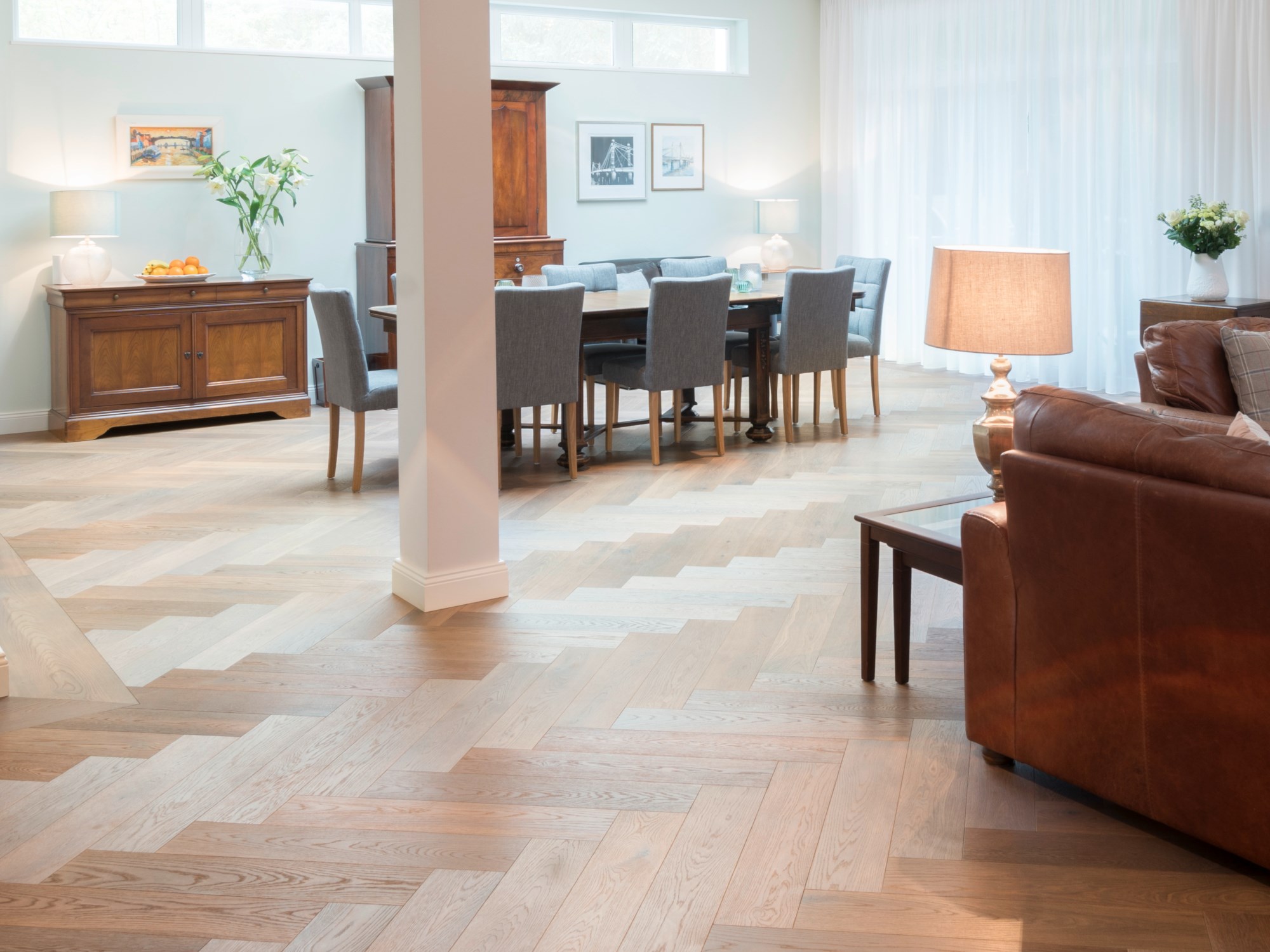 Oak flooring OAK VULCANO MEDIUM 90° - WHITE OIL Basic Eiche Collection ...