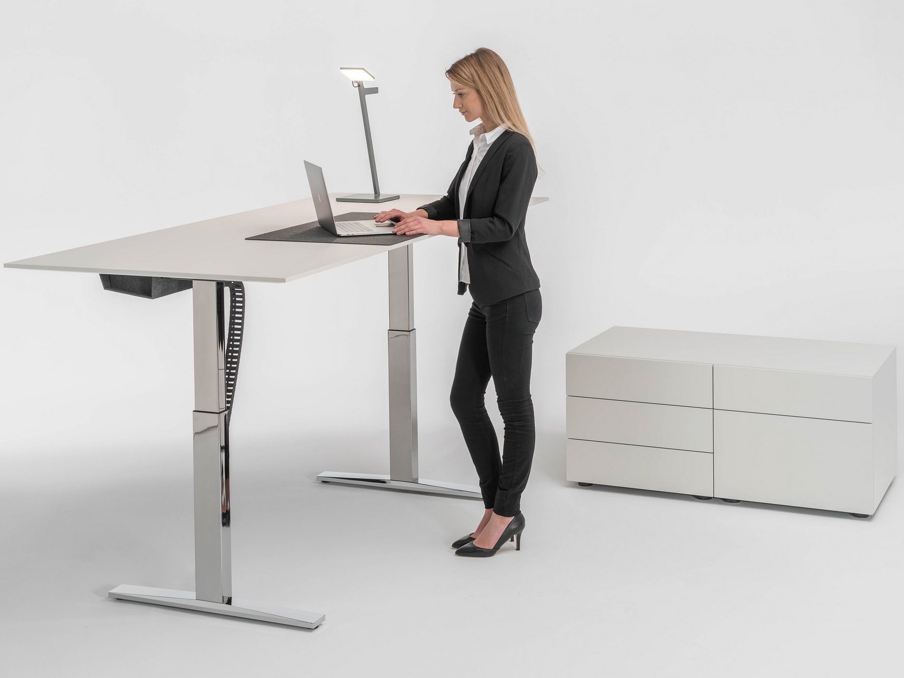 UPSITE Height-adjustable rectangular office desk By RENZ