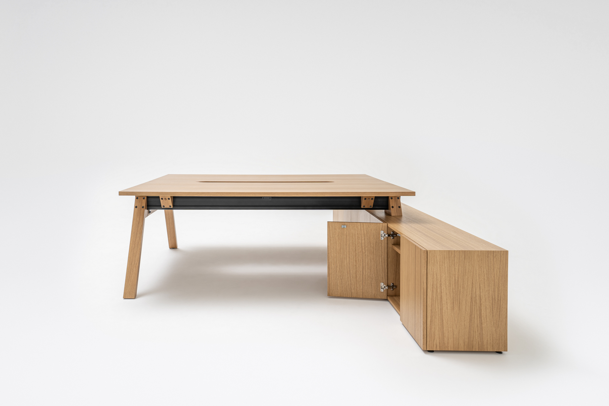 VIGA Sectional multiple wooden office desk with shelves By MDD | design ...