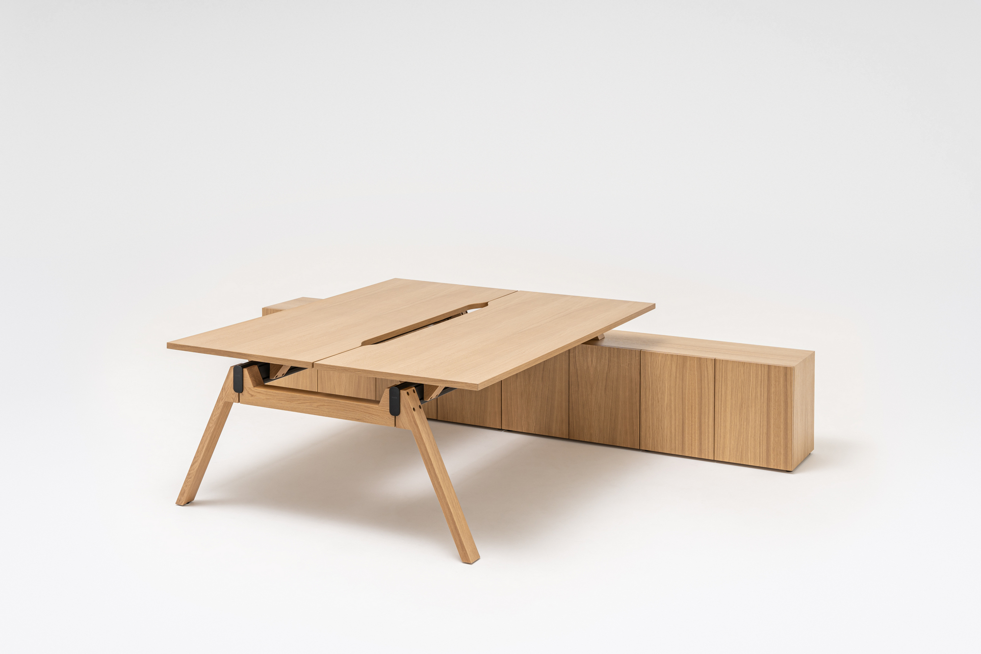 VIGA Sectional multiple wooden office desk with shelves By MDD | design ...