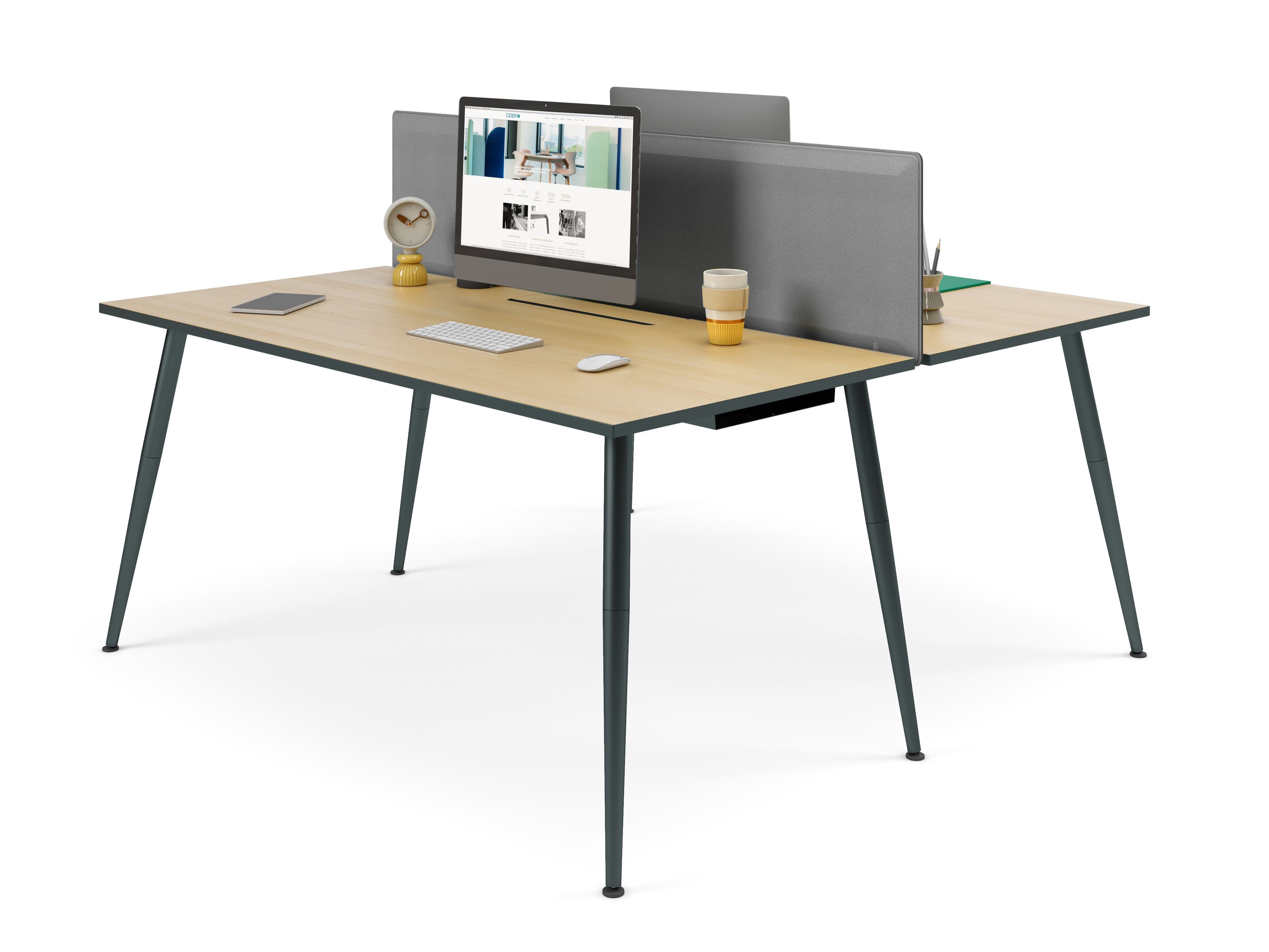 SKINNY | Office desk with sound absorbing screens Skinny Collection By ...