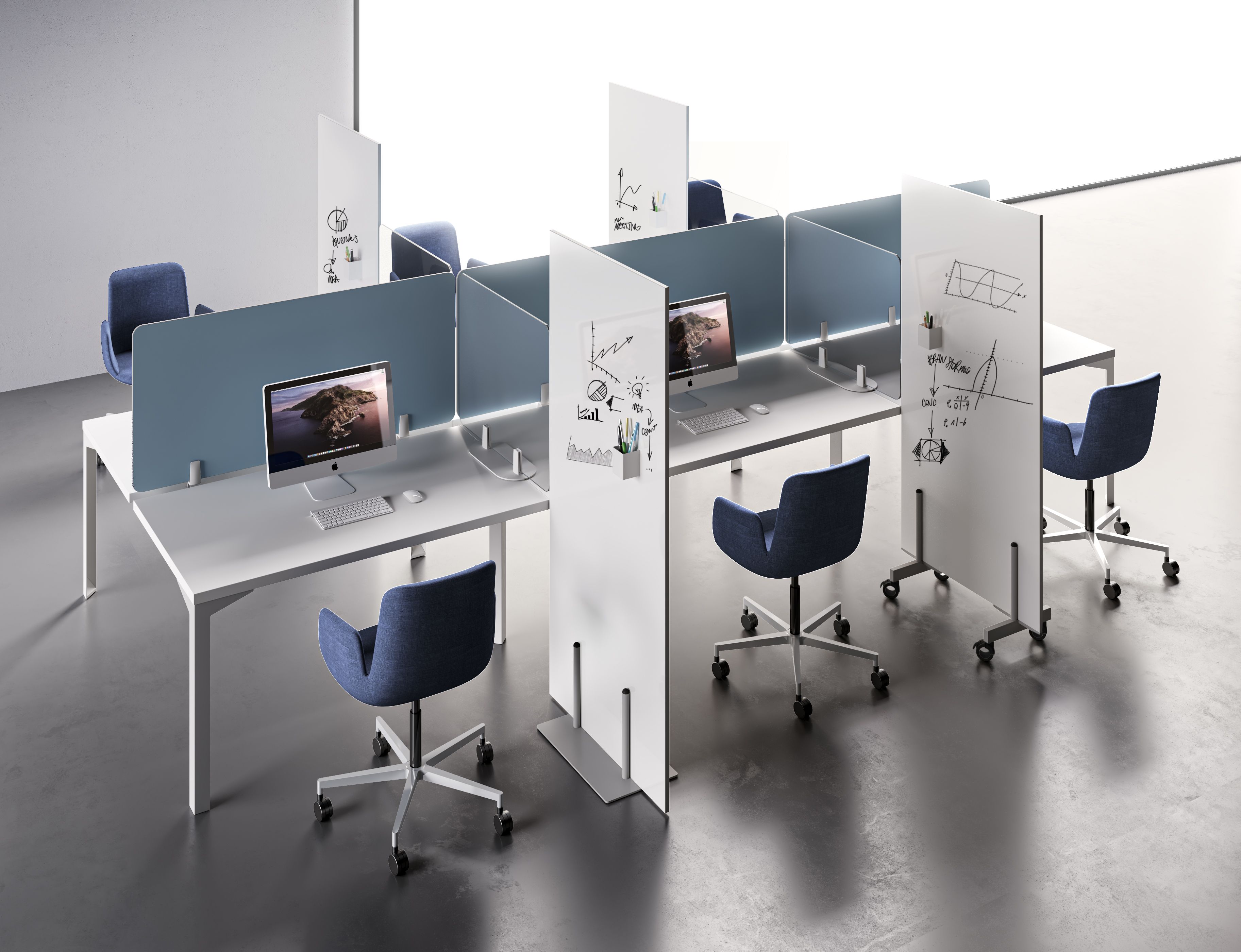 FRONTAL PANELS&SCREENS | Office whiteboard with castors By DVO