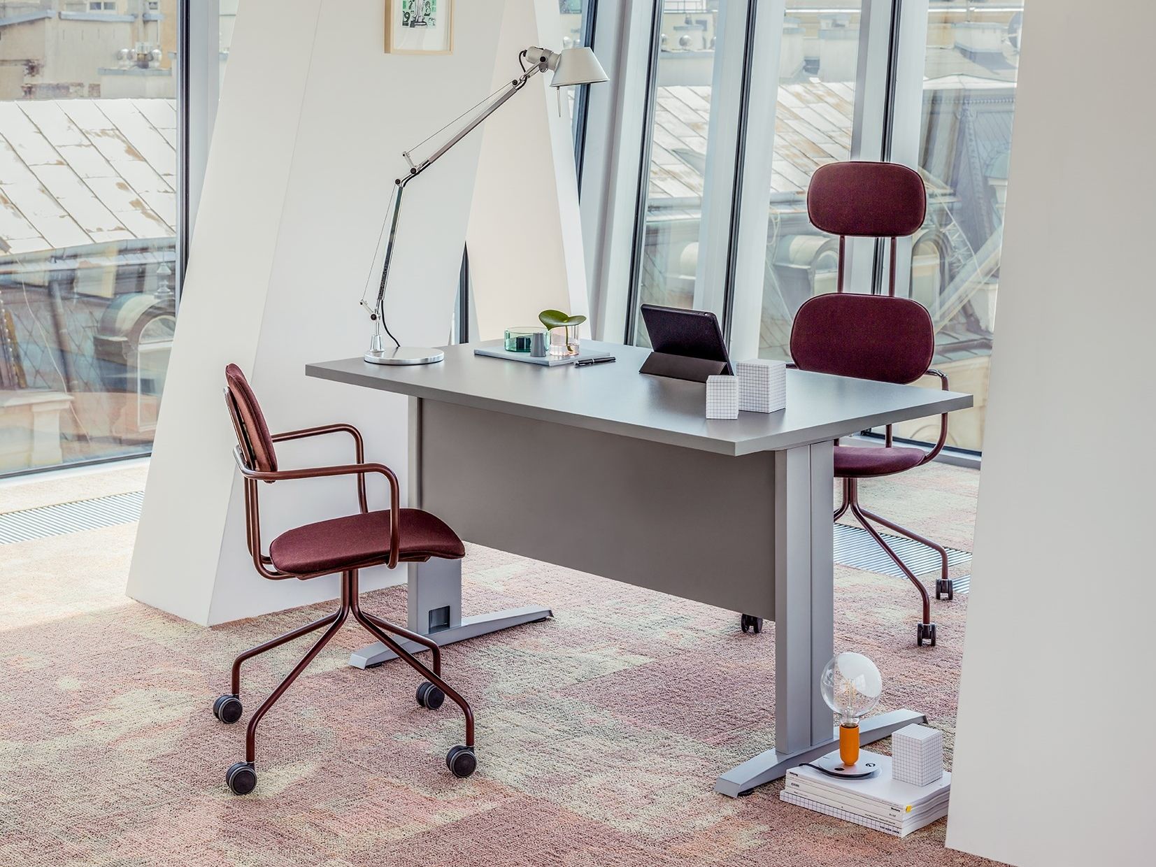 Rectangular melamine-faced chipboard office desk OGI_N | Office desk ...