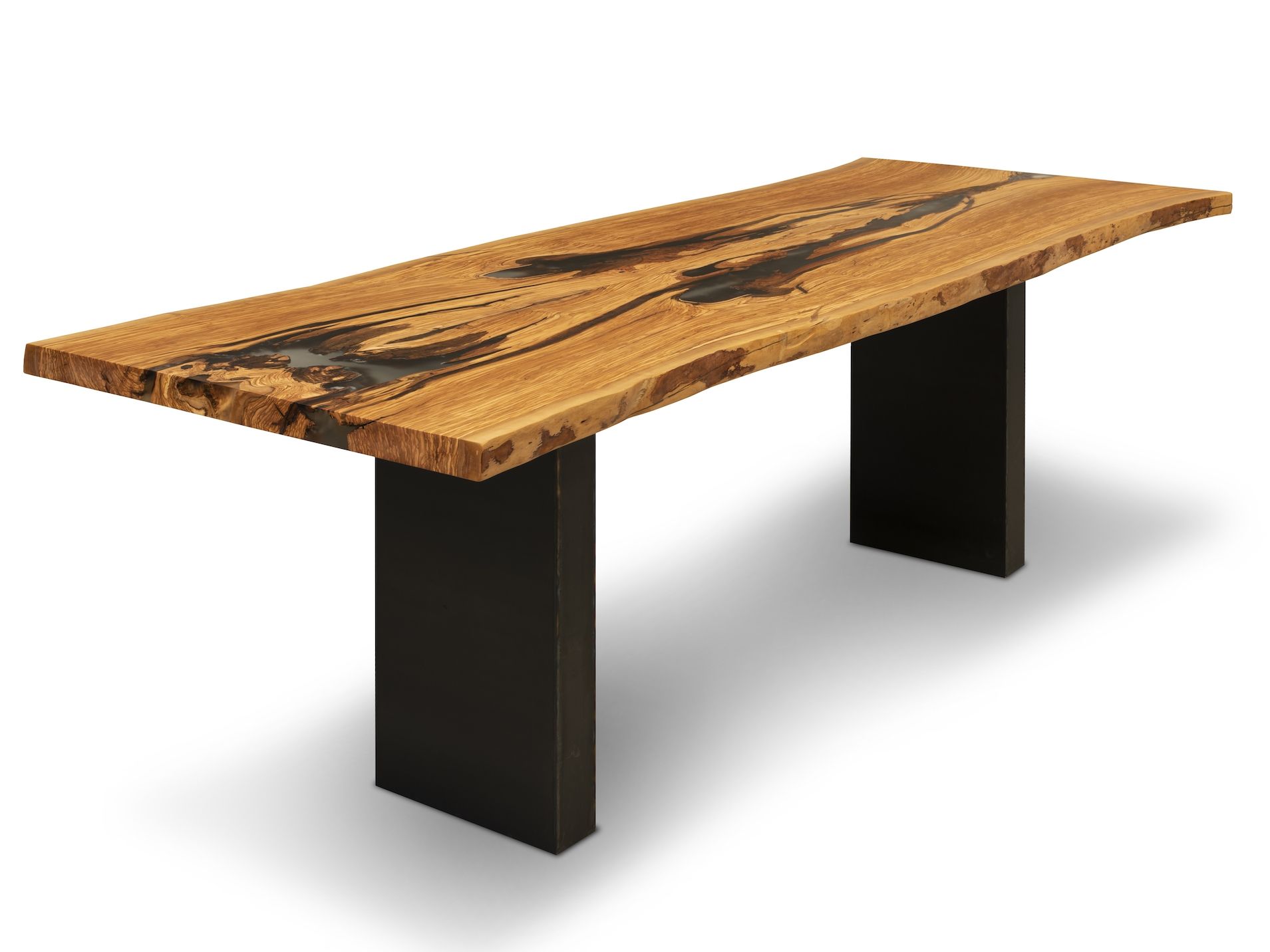 Table in olive wood and resin Plurima Collection By Tabula