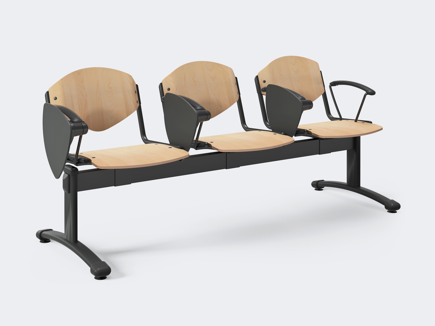 OMNIA CONTRACT Chaises sur poutre avec tablette écritoire By Ares Line ...