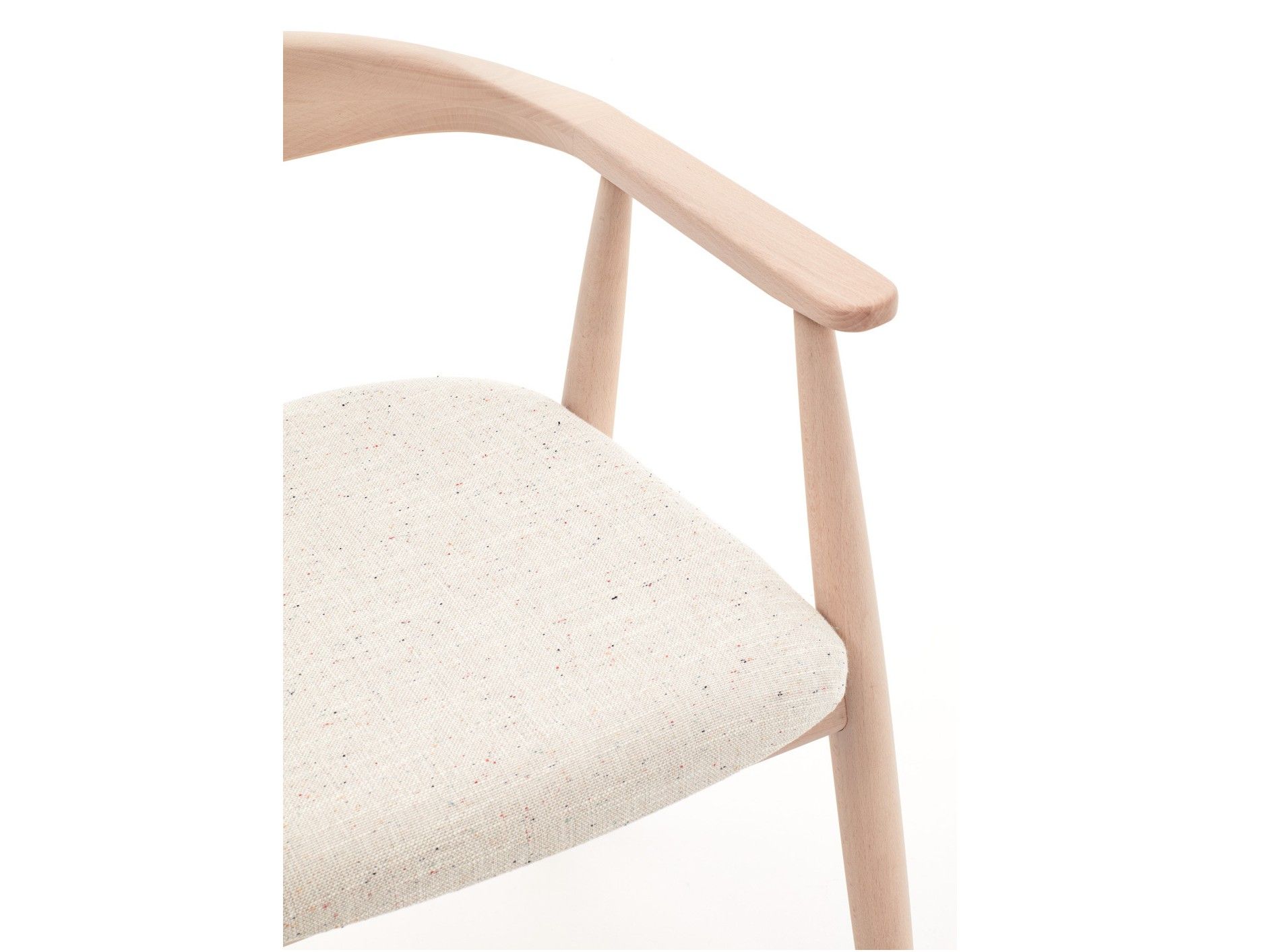 SAPPORO Open back fabric chair with beech frame and armrests By Annud ...